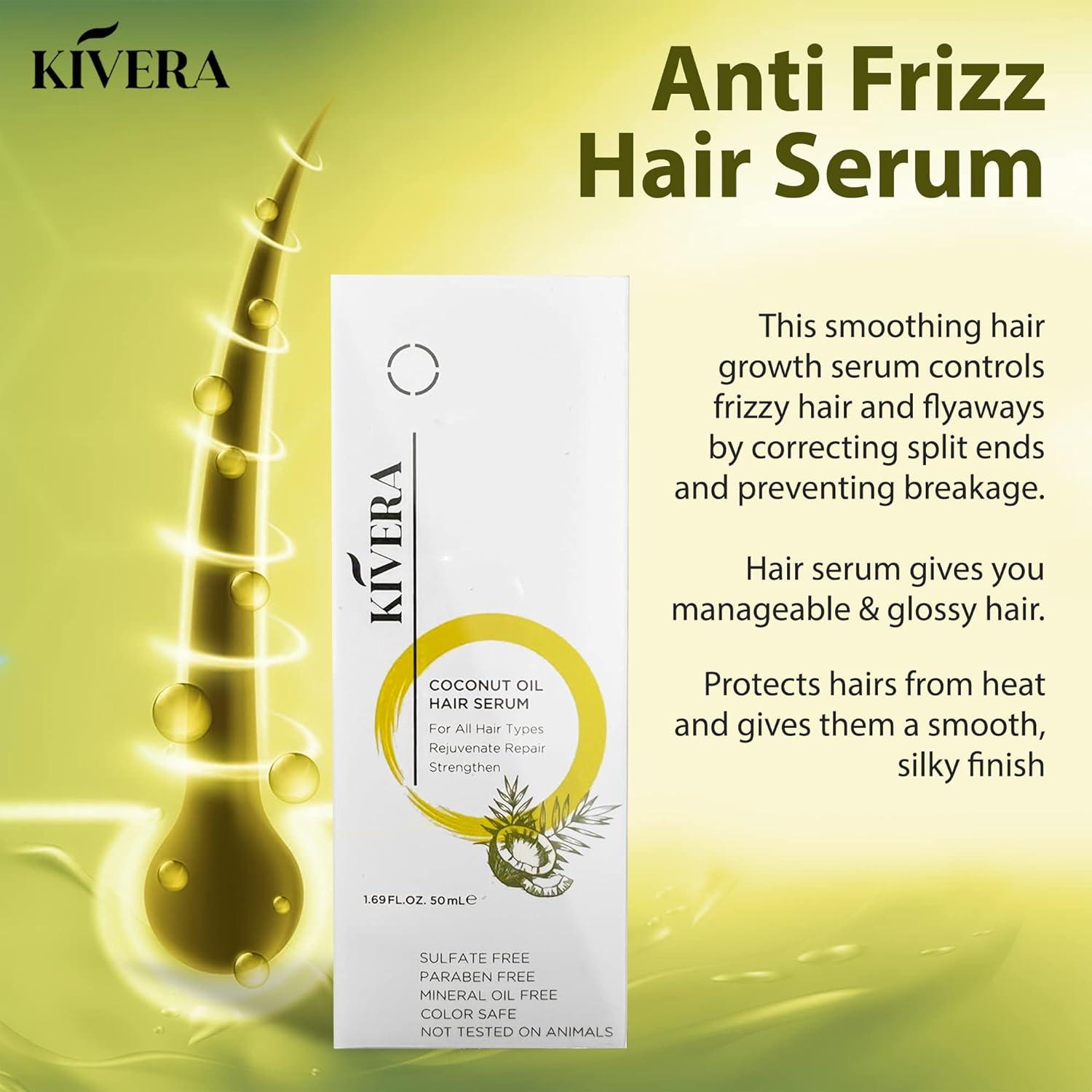 KIVERA Coconut Oil Hair Growth Serum - 5 Pack 1.69 Fl Oz - Strengthen ...