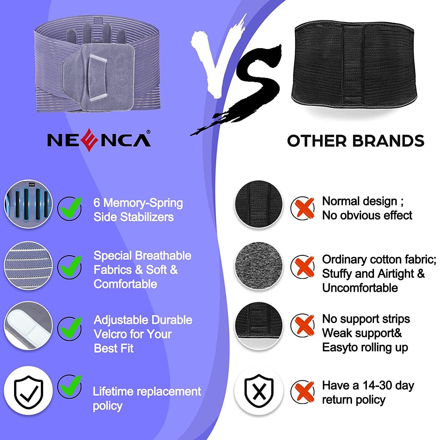 NEENCA Adjustable Magnet Lumbar Support Brace for Back Pain Relief ...