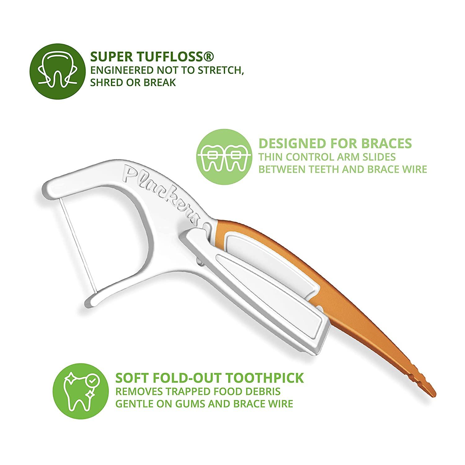Plackers Orthopick Dental Floss Picks for Braces - 36 Count (Pack of 4 ...