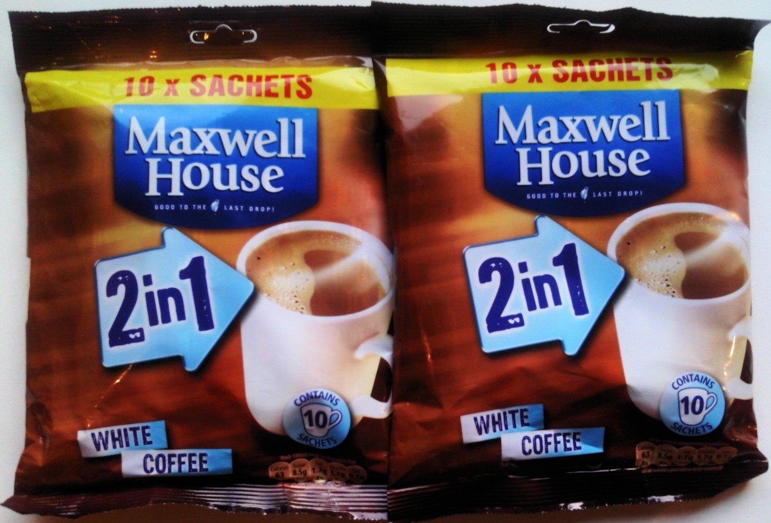 Maxwell House 2 in 1 White Coffee - 10 x 10 sachets | Buy Now with ...