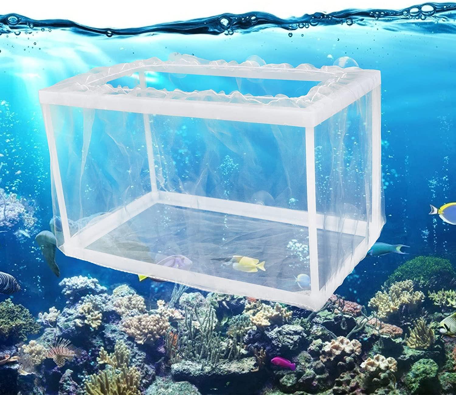 2 Pack Fish Breeding Box - Nylon Fry Hatchery Mesh with Suction Cups ...