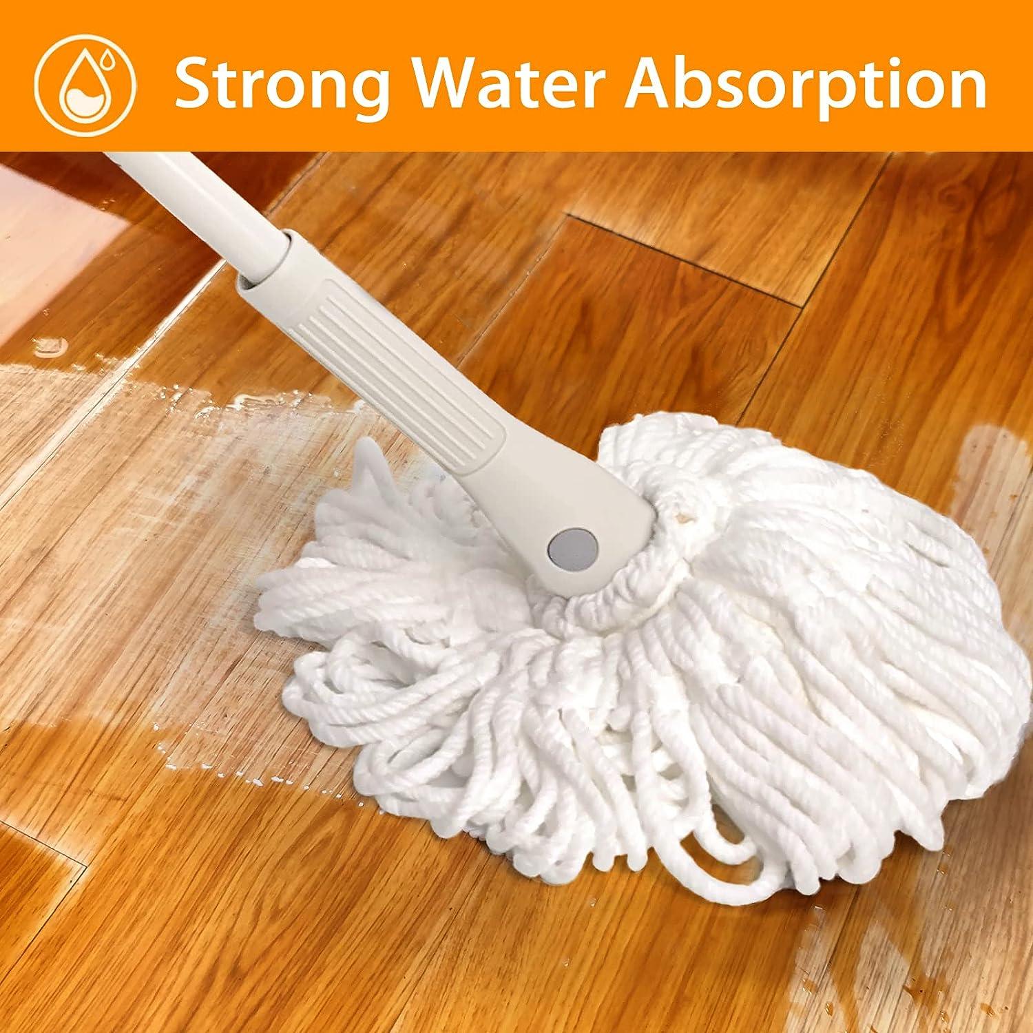 ZUBULUN Self Wringing Twist Mop Set | 2 Reusable Heads | 51 Long Handle ...