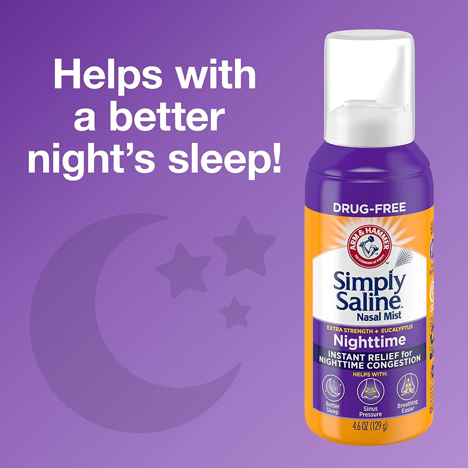 ARM & HAMMER Simply Saline Nighttime Nasal Mist 4.6oz - Instant Relief ...