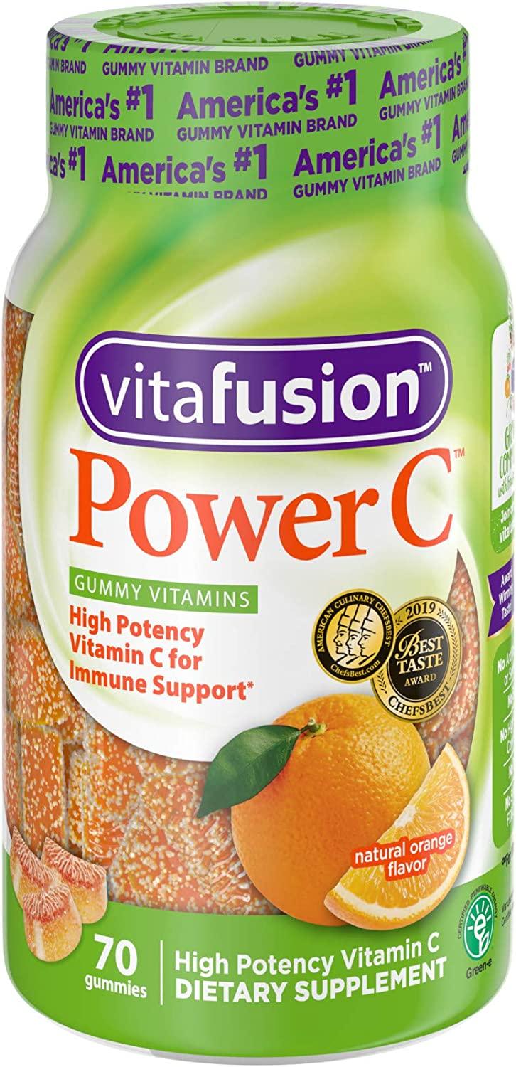 VitaFusion Power C Gummies - High Potency Vitamin C, Natural Orange ...