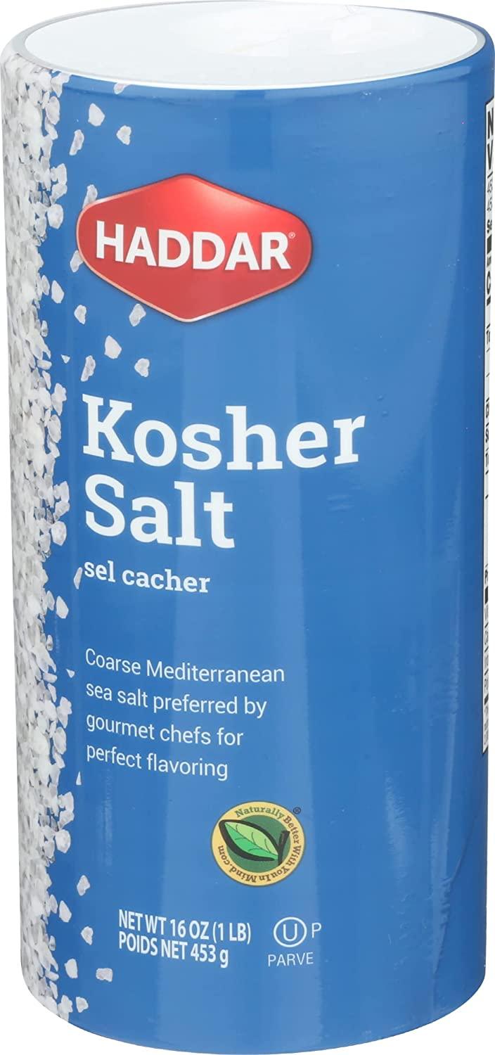 Haddar Kosher Salt 16 oz - Premium Quality Kosher Salt for Cooking and ...