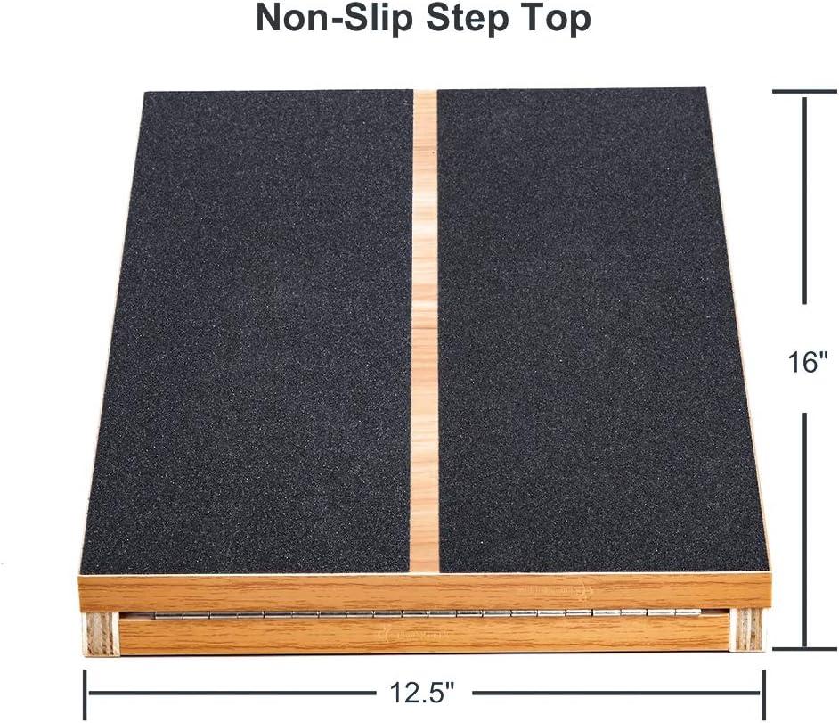 StrongTek Adjustable Wooden Slant Board for Calf Stretching - Portable ...
