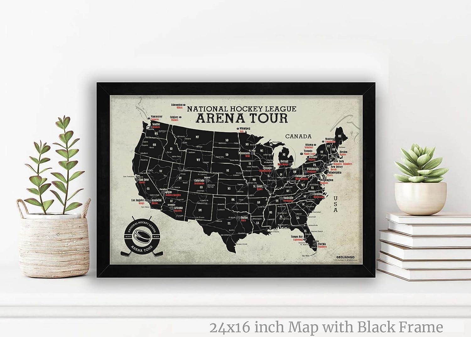Geojango Hockey Arena Map Poster - 24Wx16H | Buy Now with Express ...