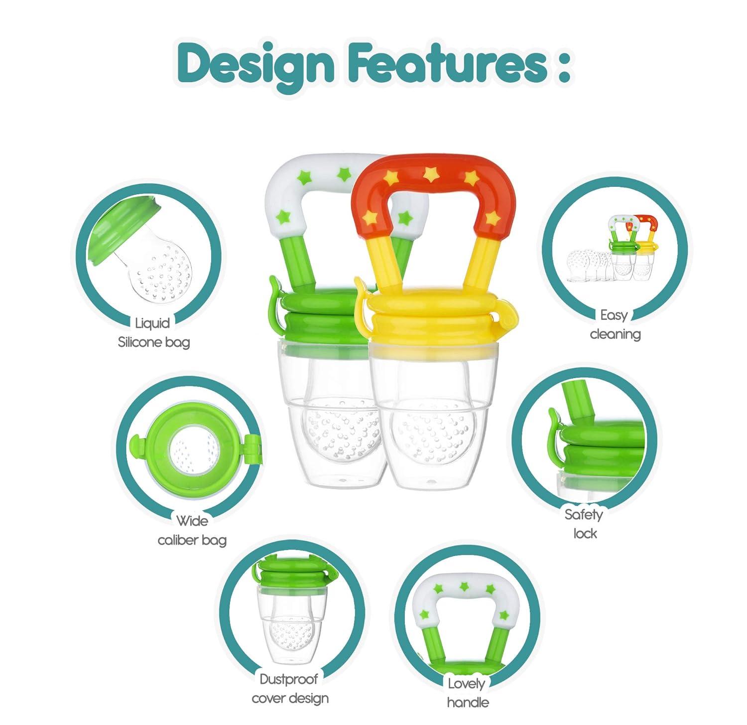 Baby Fruit Feeder Pacifier (2 Pack) for Toddler | BPA Free Silicone ...