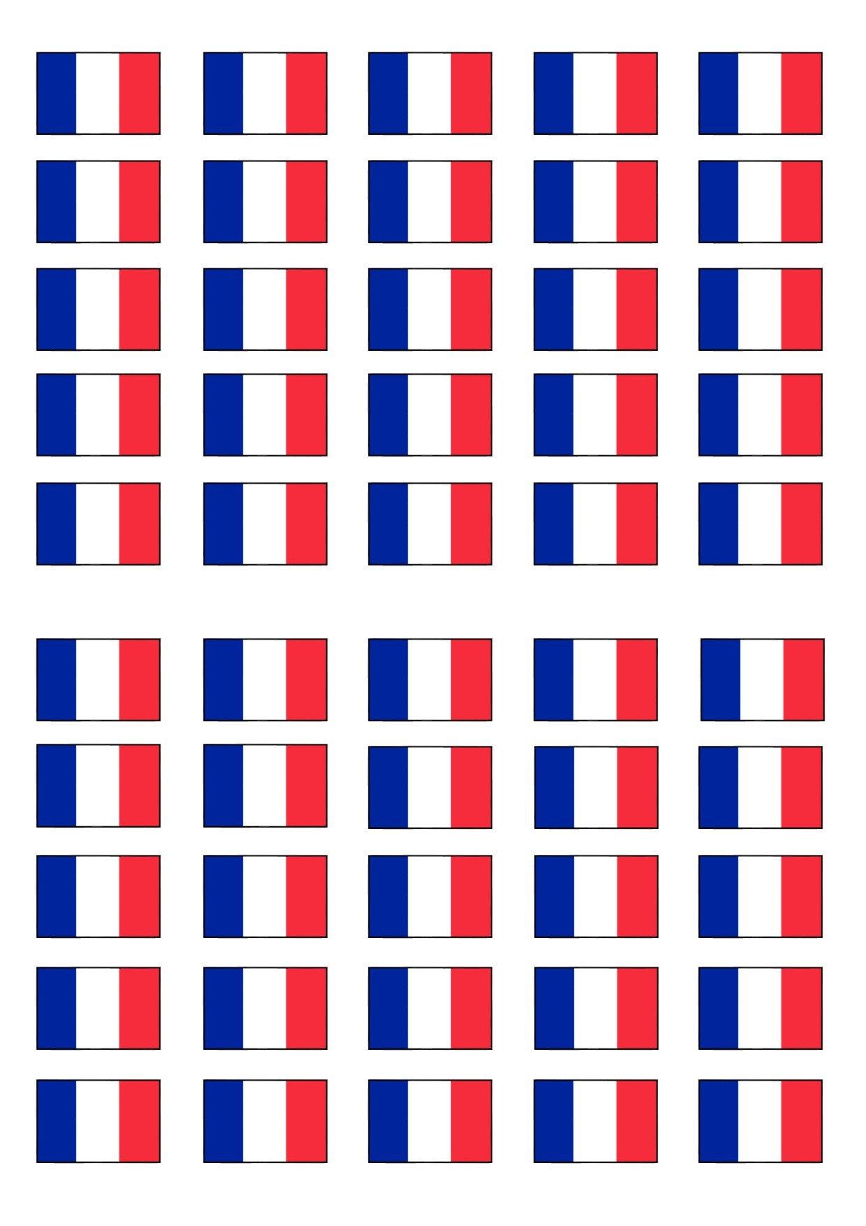 50 French Flag Cupcake Toppers France Flags Edible French Flags Flags ...