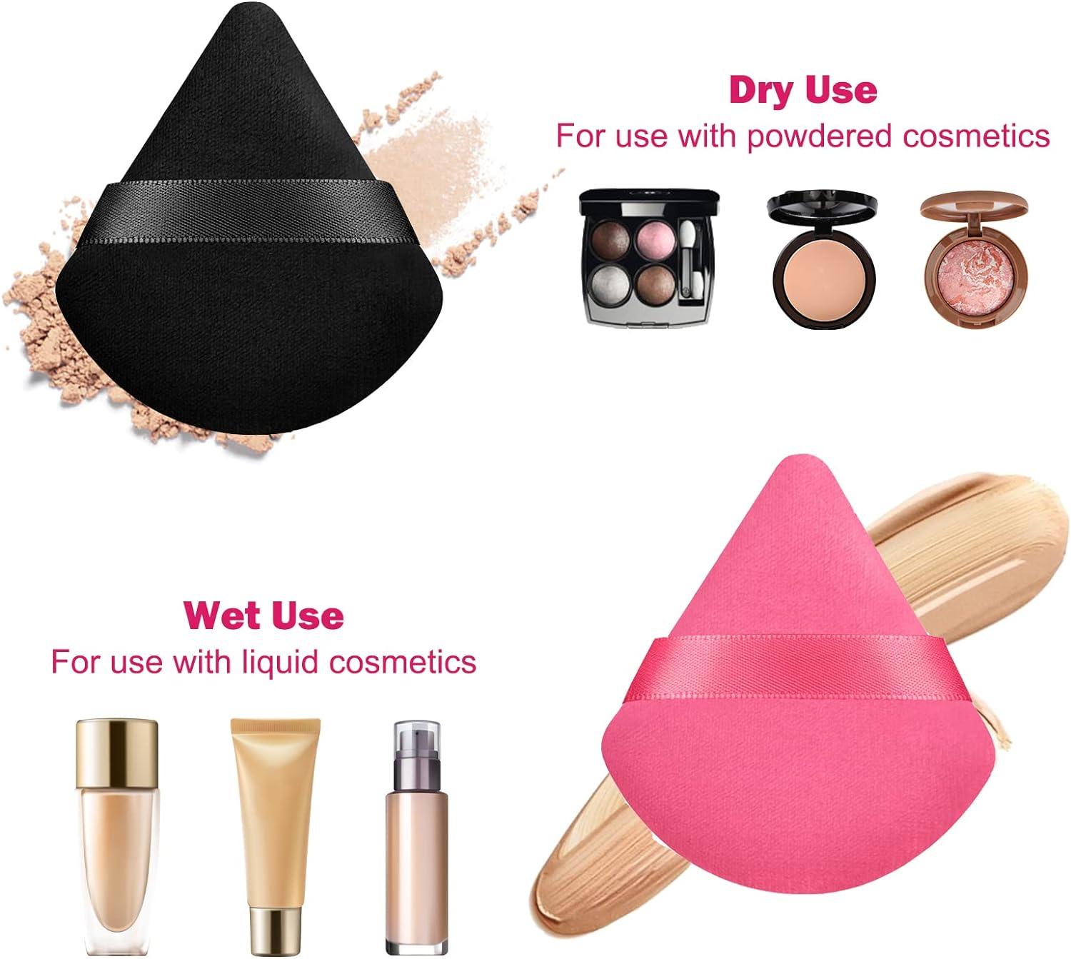 HEYMKGO Velvet Triangle Powder Puffs - 4 Pcs Dual-Use Makeup Puff Set ...
