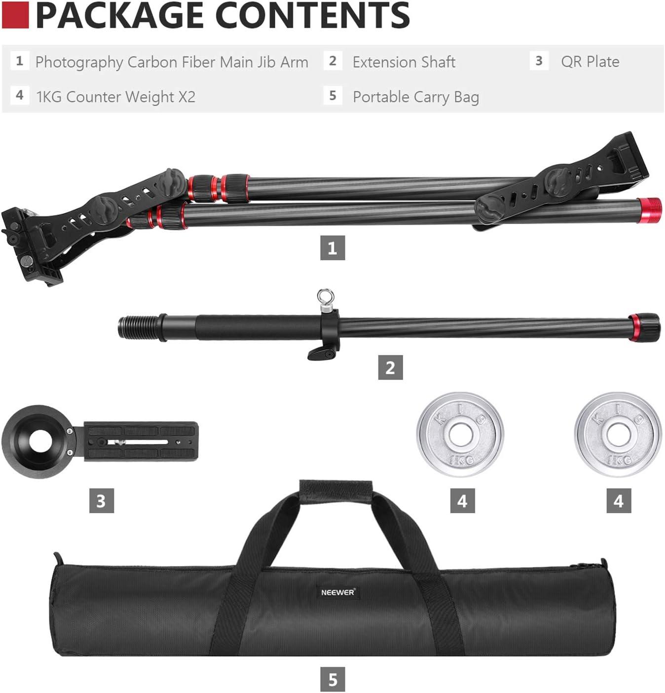 Neewer 70 Carbon Fiber Jib Arm Camera Crane w/ Quick Shoe Plate ...