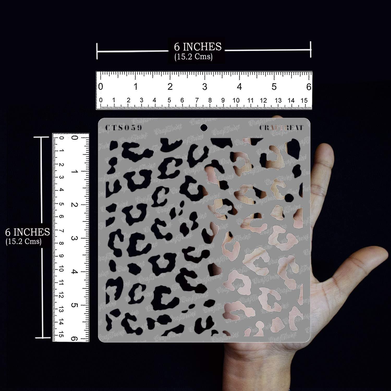 CrafTreat Cheetah Print Stencil - 6x6 Inch Reusable Stencil for Wood ...