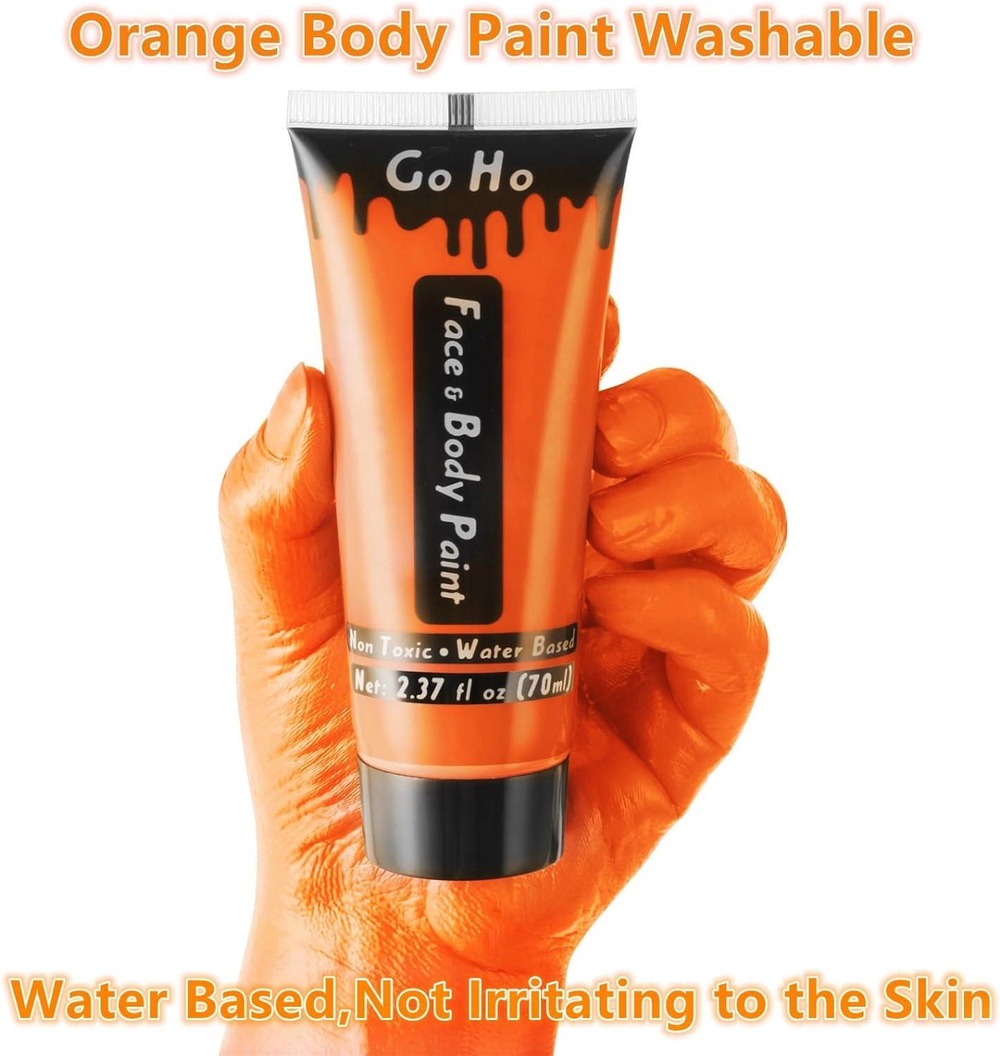 Go Ho Orange Cream Face Body Paint 2.37oz - Water Based Makeup for Kids ...