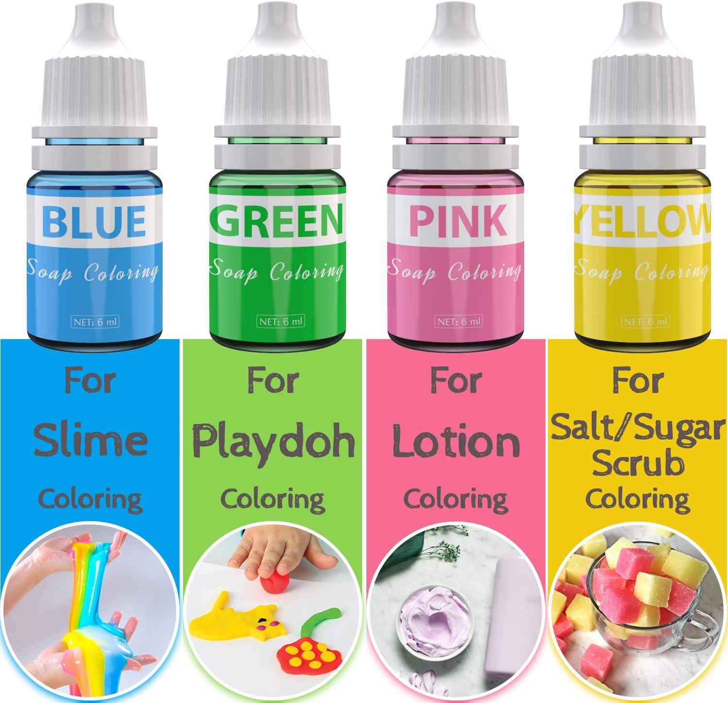12 Colors Liquid Soap Color Set - Food Quality Pigments for DIY Soap ...