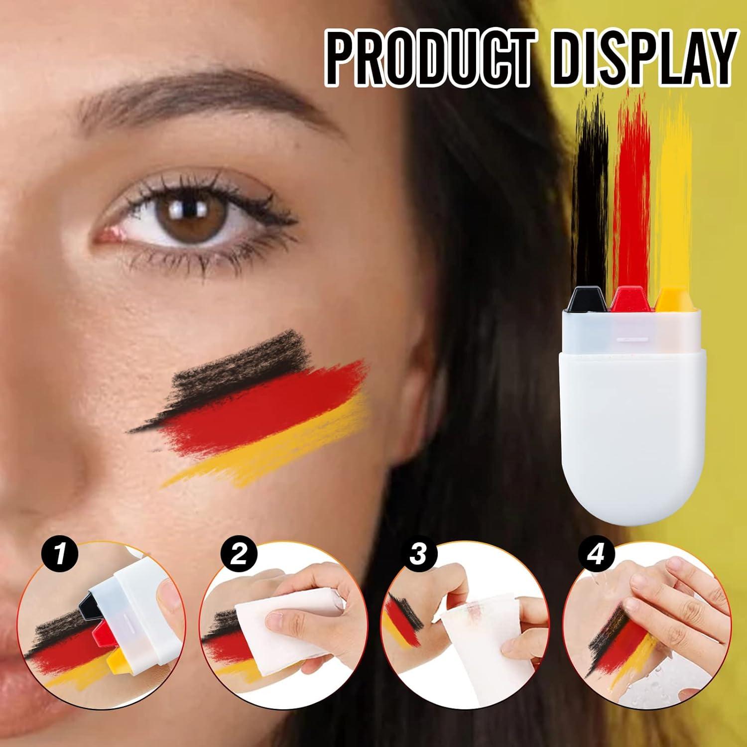 2 Pack Germany Face Paint Crayon Stick with Black Red and Yellow Color ...