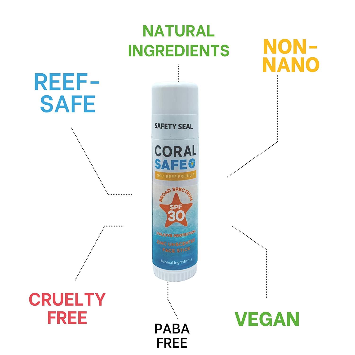 Coral Safe SPF 30 Face Stick Sunscreen 0.56oz | Natural Ingredients ...