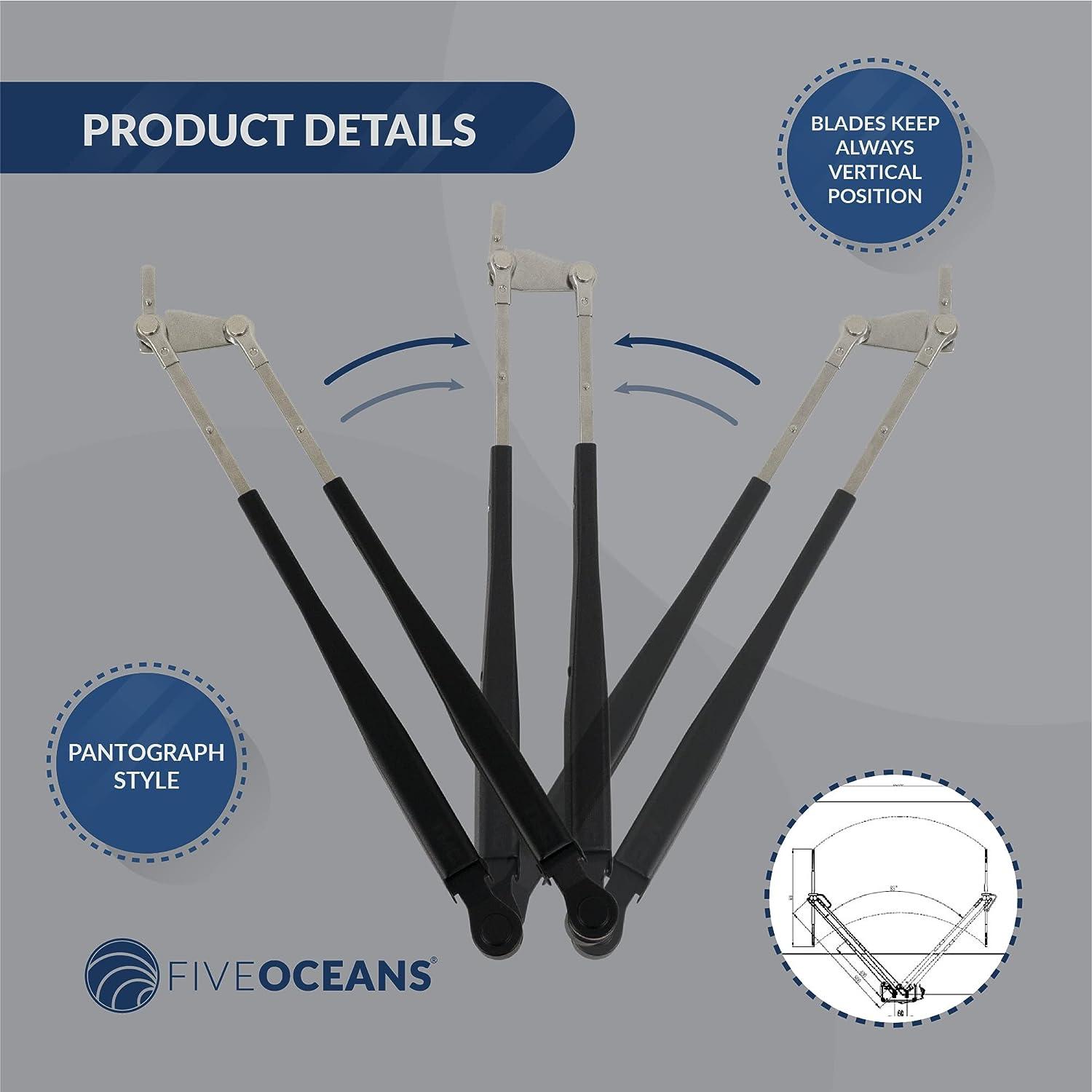 Five Oceans TMC Marine Heavy Duty Stainless Steel Pantographic Wiper ...