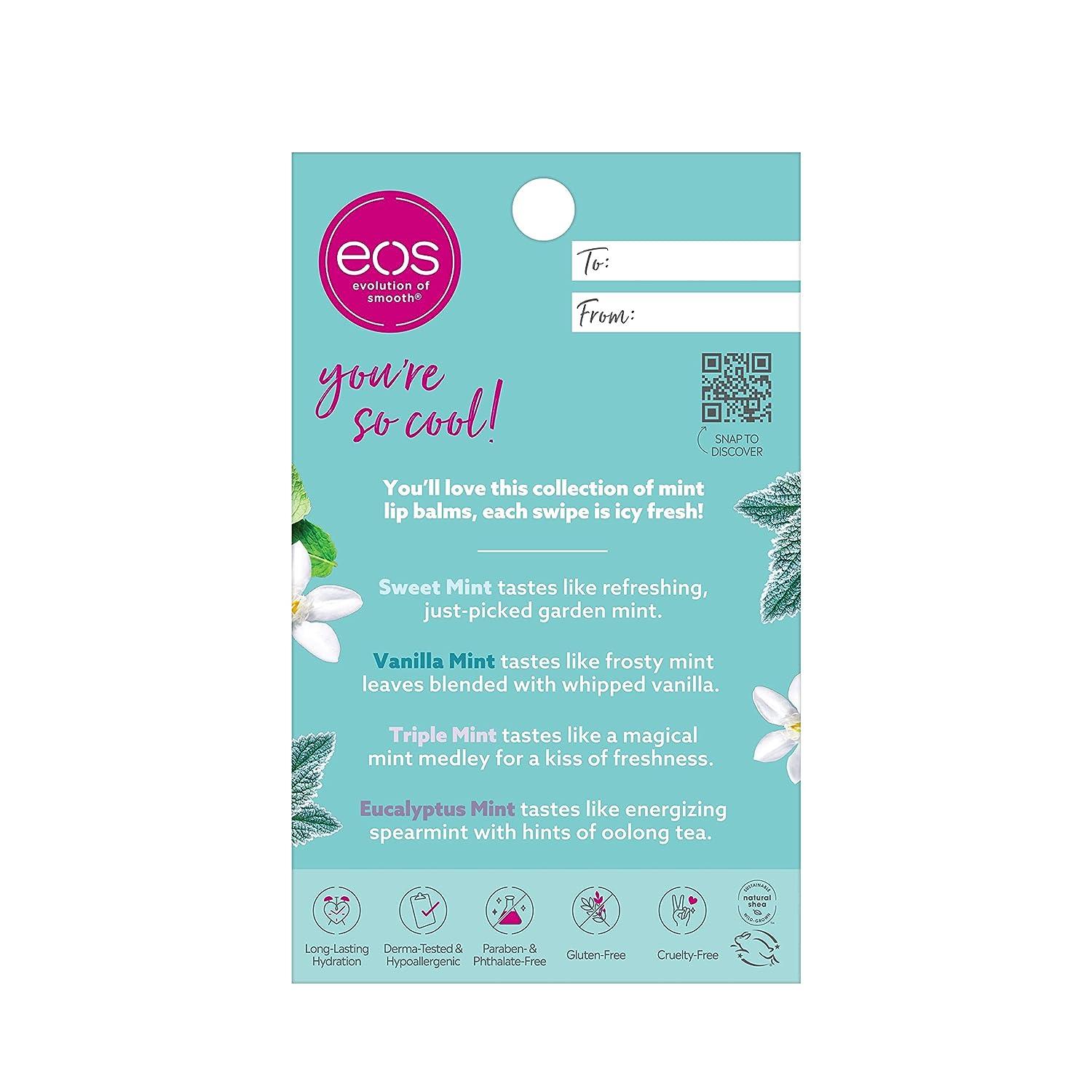 eos Super Soft Shea Lip Balm Sticks - Minty Cool Variety Pack | Long ...