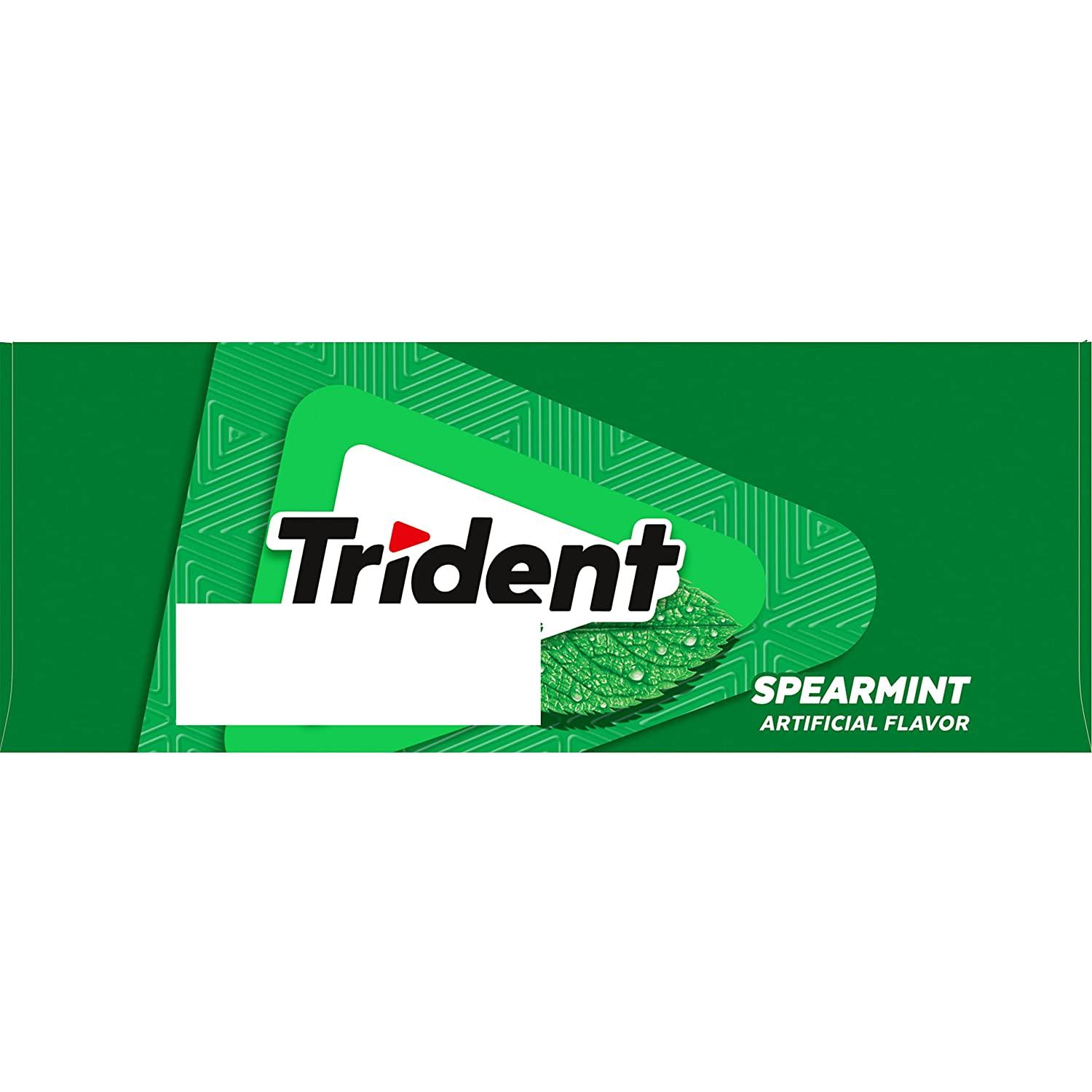 Trident Spearmint Sugar Free Gum - 6 Pocket Packs (168 Pieces ...