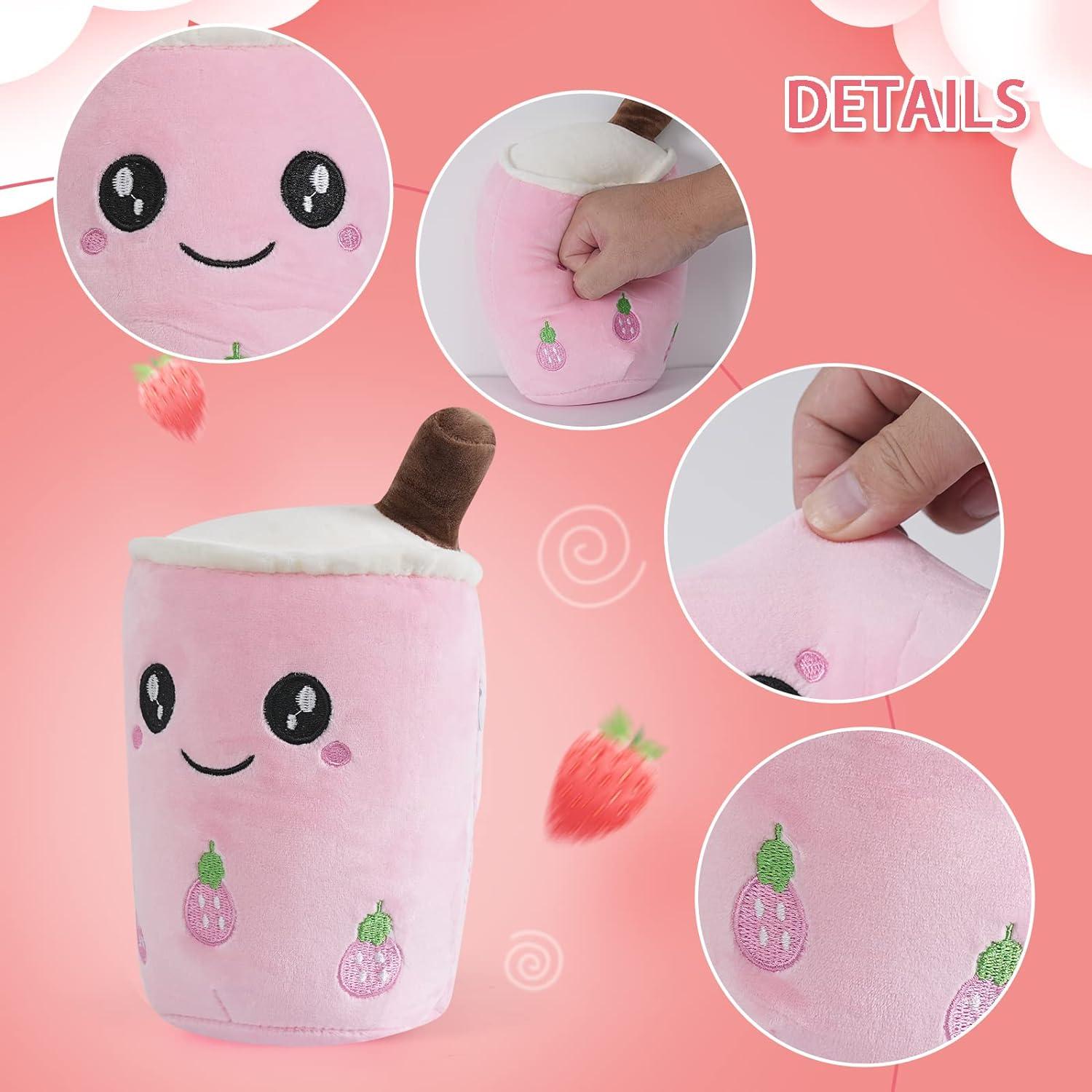 Anboor Bubble Tea Plush Pillow - Strawberry 25cm | Cute and Soft ...