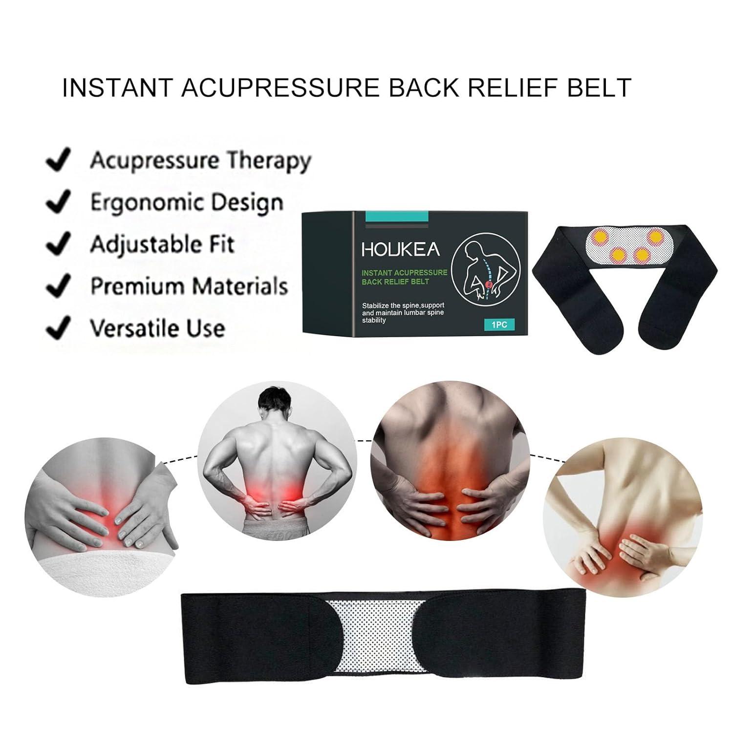 Back Support Belt - Instant Acupressure Relief | Unisex Back Brace for ...