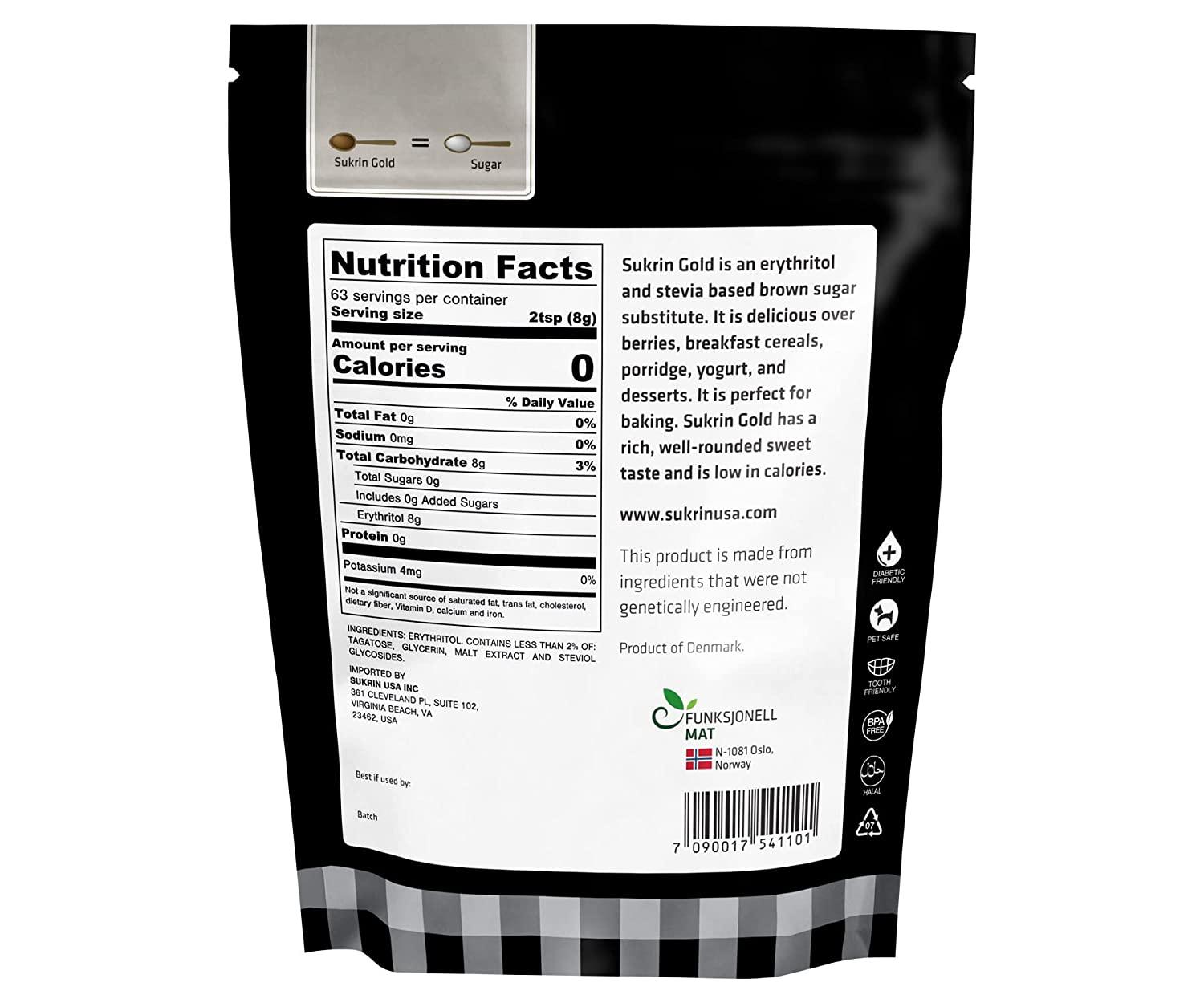 Sukrin Gold - Natural Brown 1:1 Sugar Substitute with Erythritol and ...