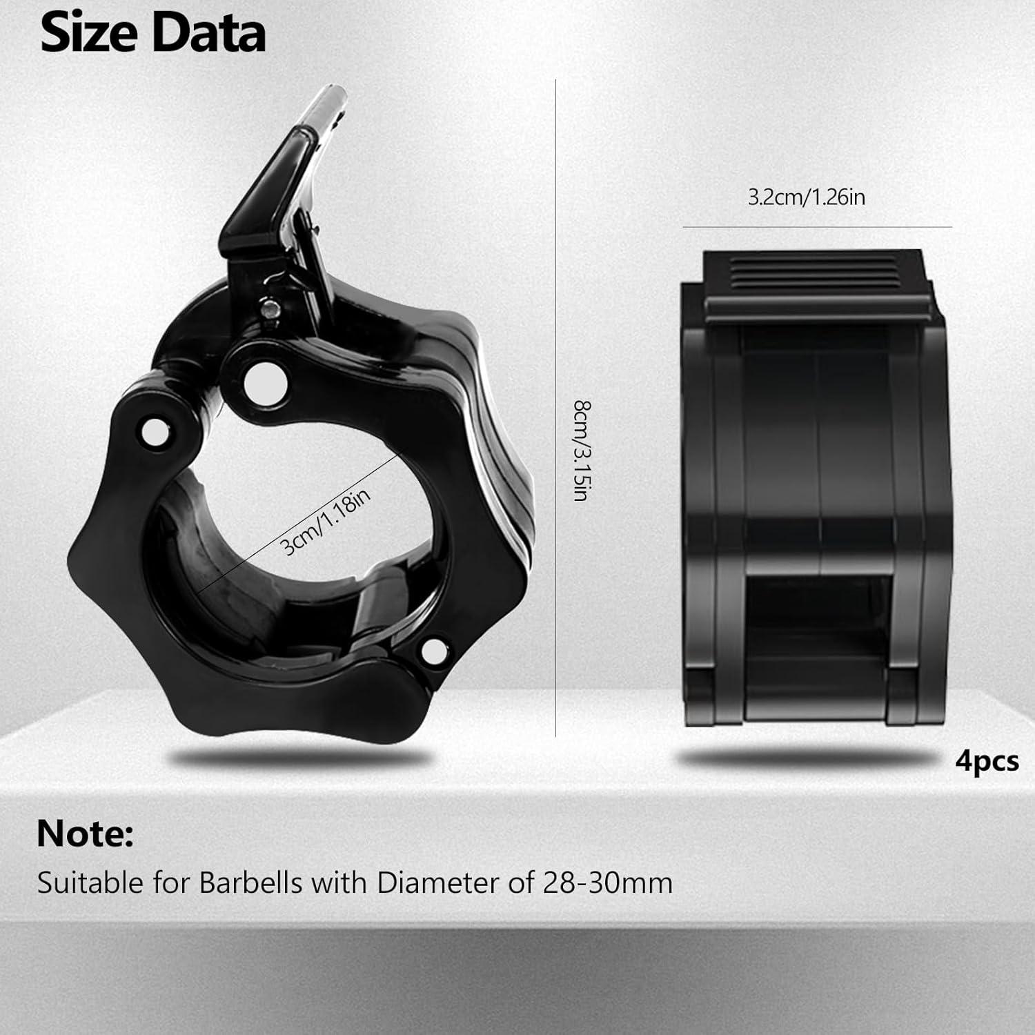 AMDZGLB 30mm Dumbbell Clamps - 4-Piece Quick Closure Set for Fitness ...