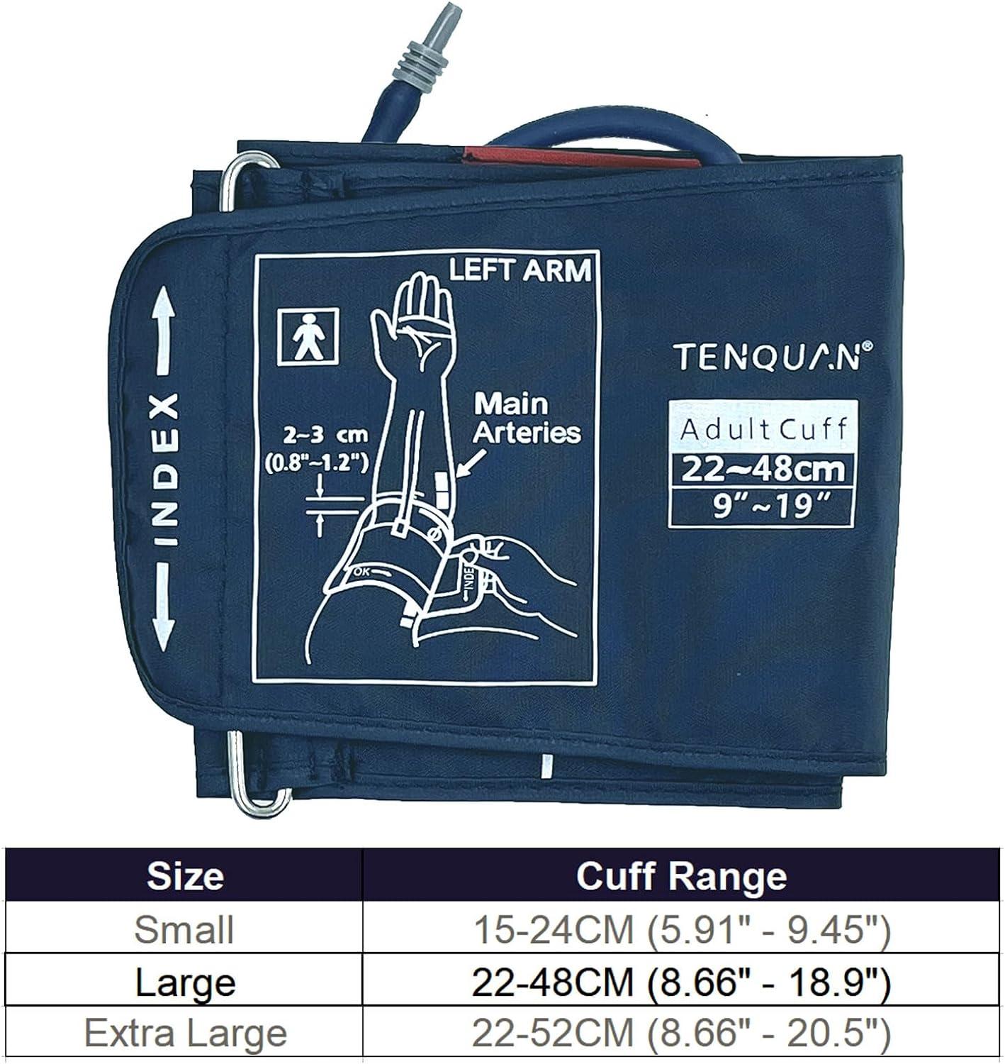 TENQUAN Large Cuff (22-48cm) for Blood Pressure Monitor - Arm ...