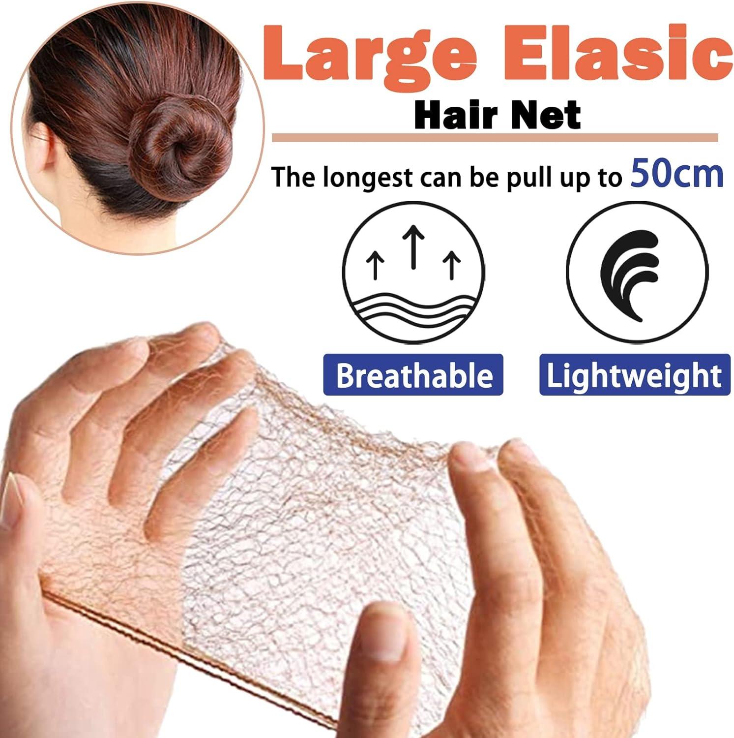 Ballet Hair Net Bundle: 50Pcs Brown Bun Nets & Bobby Pins - Hair Accessories for Girls, Women ...
