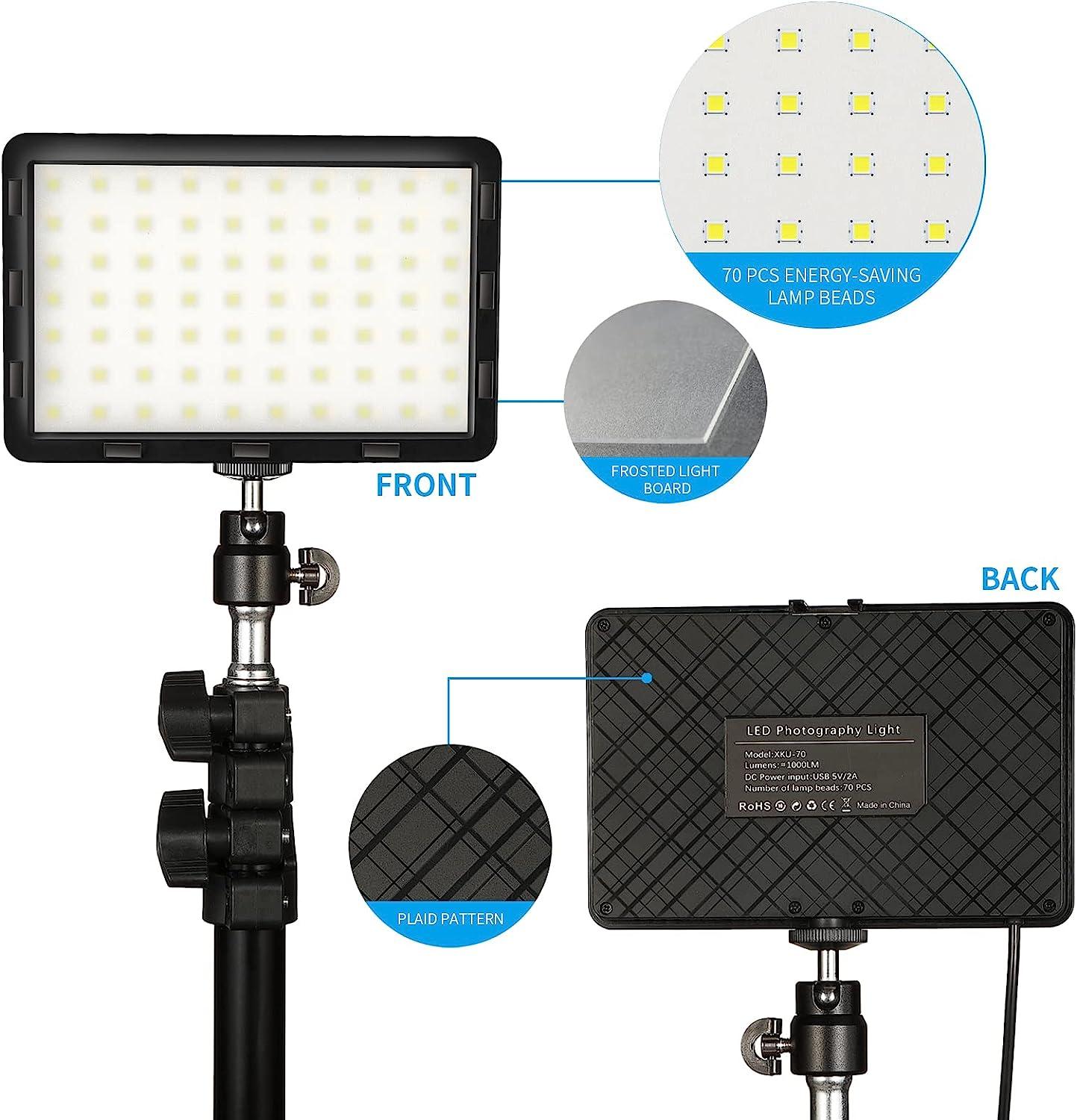 Professional Photography Video Lighting Kit with 70 LEDs, Color Filter ...