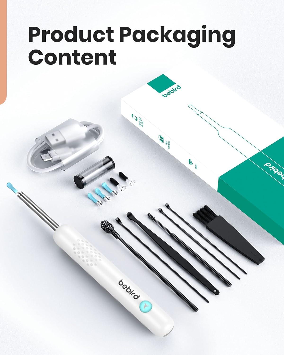 BEBIRD Ear Wax Removal Kit with 1080P Camera and 7 Pcs Ear Set - Smart ...