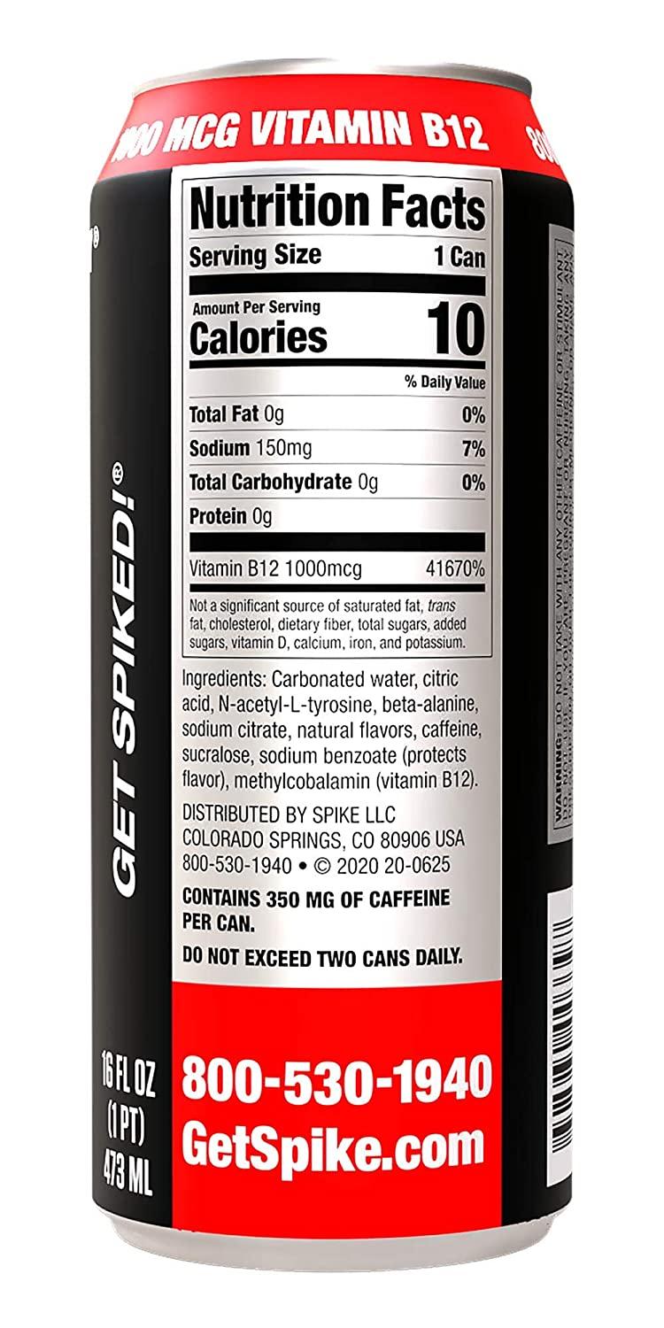 Spike Hardcore Energy Drink Original Flavor - 350 mg Caffeine 800 mg ...