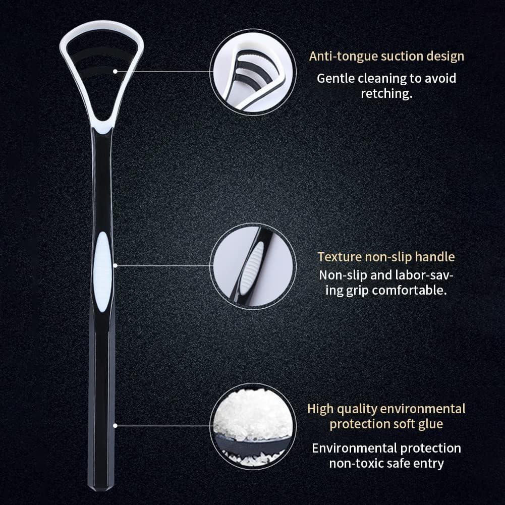 Divono Tongue Scraper Set - 4 Piece Black & White Tongue Cleaner for ...
