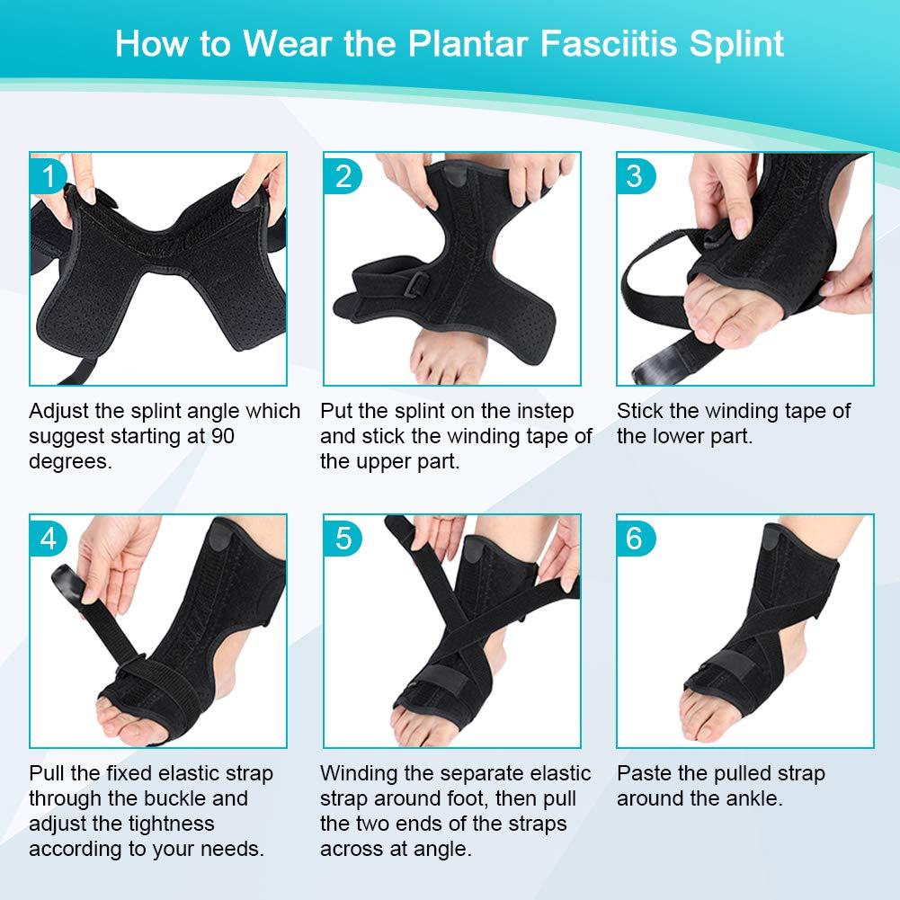 Haofy Plantar Fasciitis Night Splint with Massage Roller Ball ...