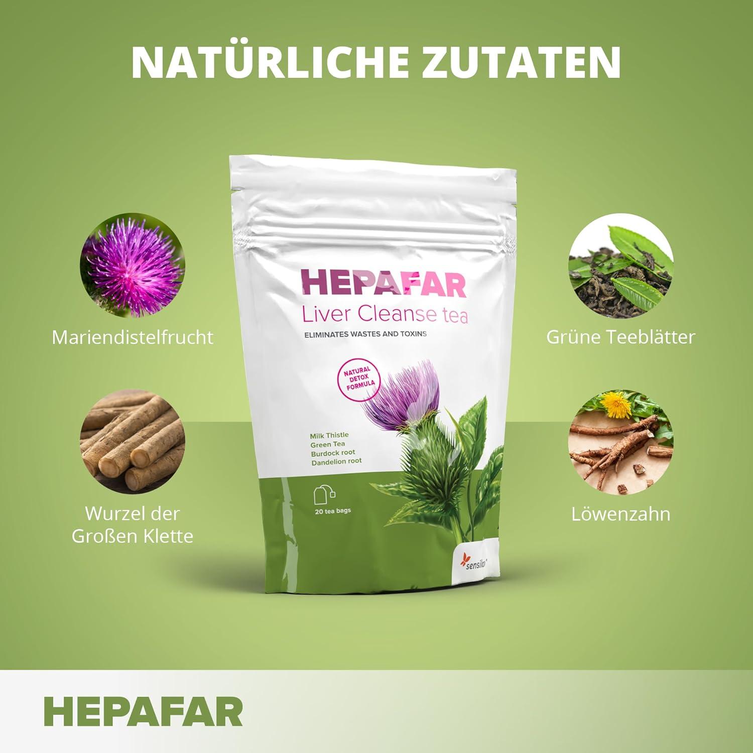 HepaFar Liver Detox Tea - Detoxify with Green Tea Dandelion & Climbing ...