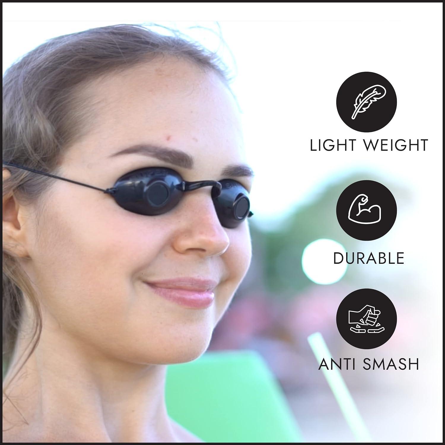 Super Sunnies FDA Compliant UV Eye Protection Tanning Bed Goggles Black ...