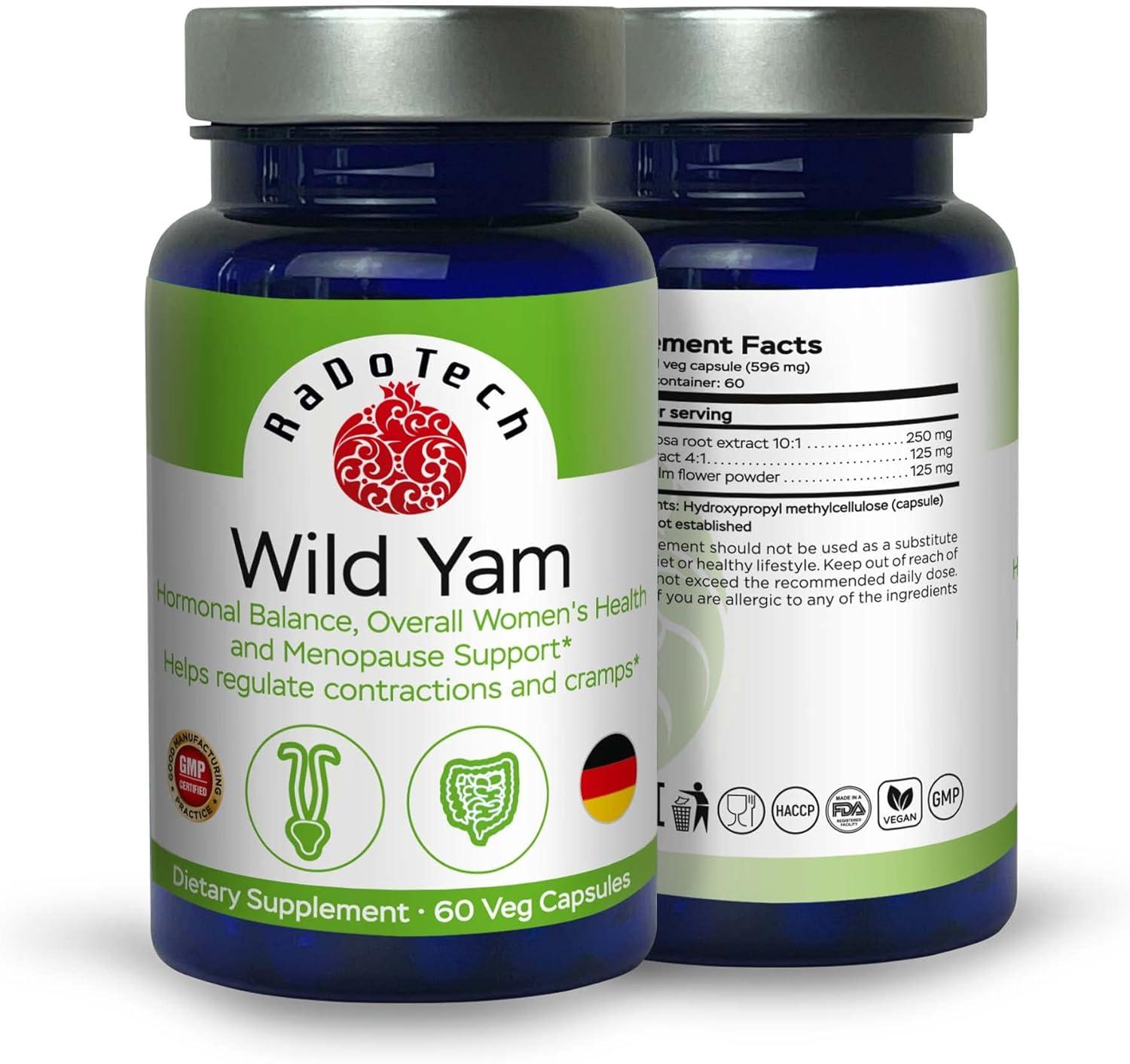 RaDoTech Wild Yam Menopause Supplements - Hormone Balance & Menstrual ...