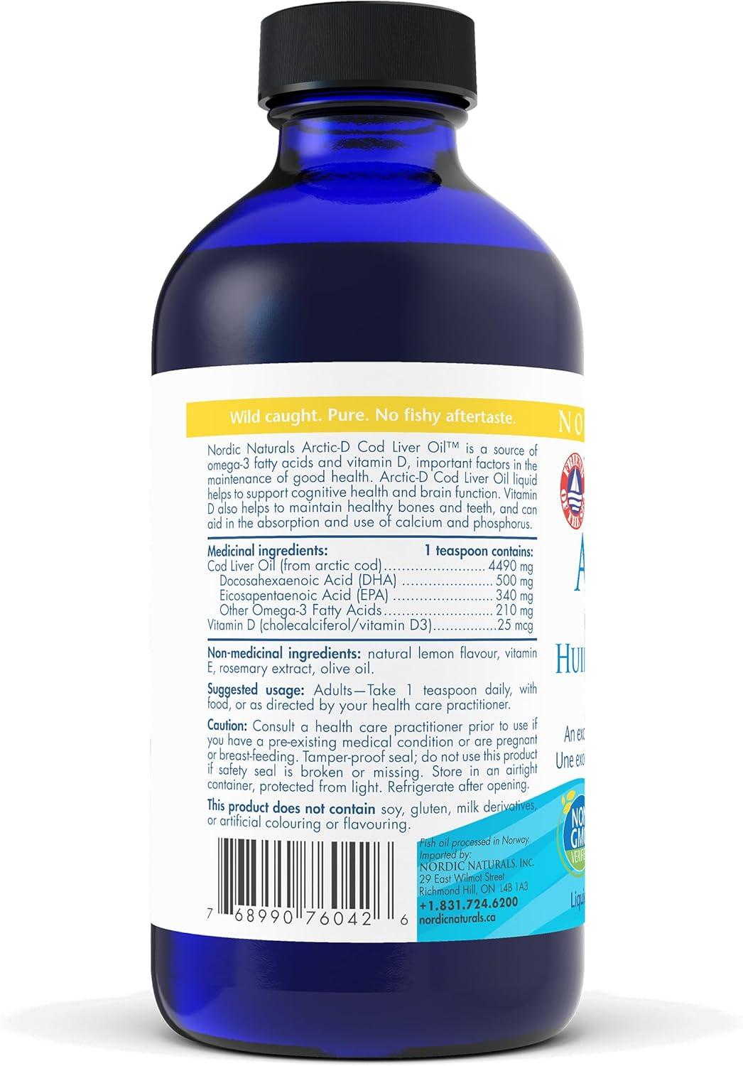 Nordic Naturals Arctic-D CLO - Cod Liver Oil With Added Vitamin D3 for ...