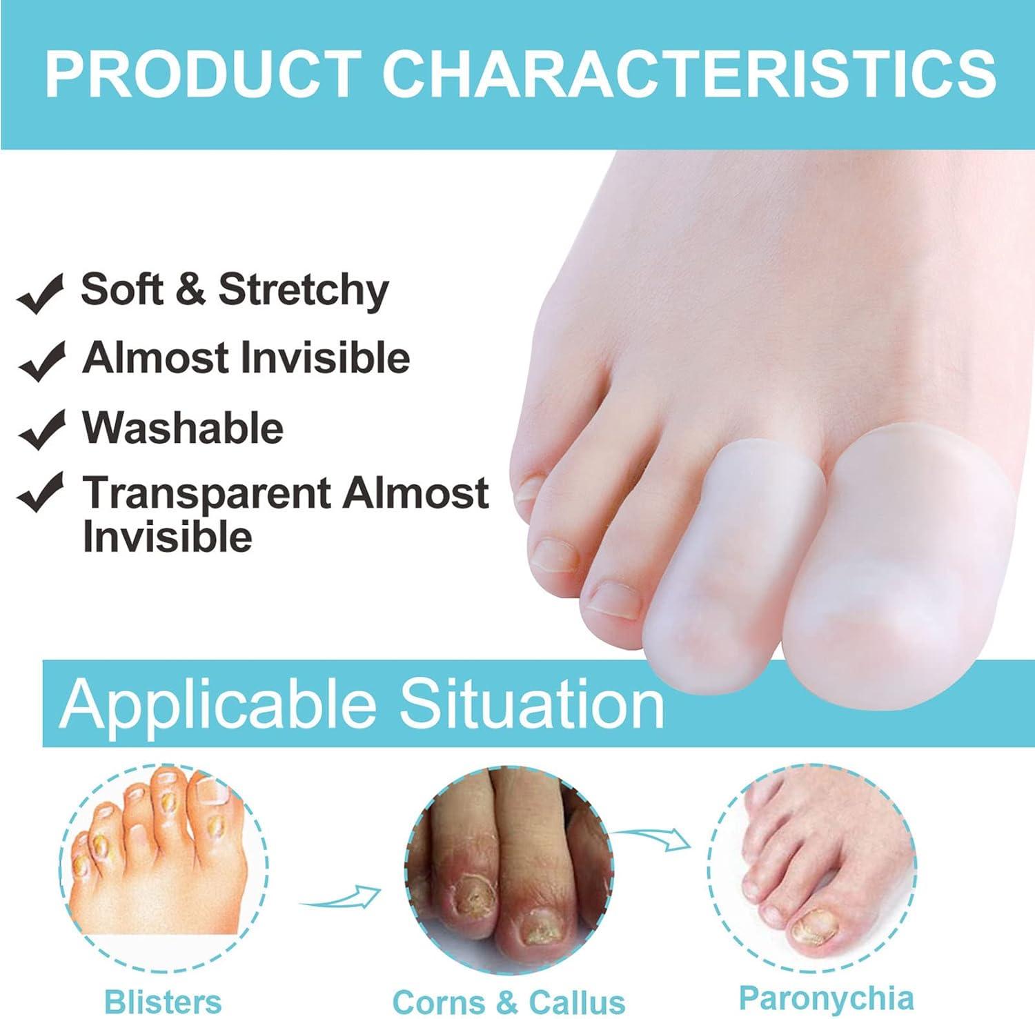 Silicone Toe Protector 10 Pairs - Cuttable & Protective Guards for Pain ...