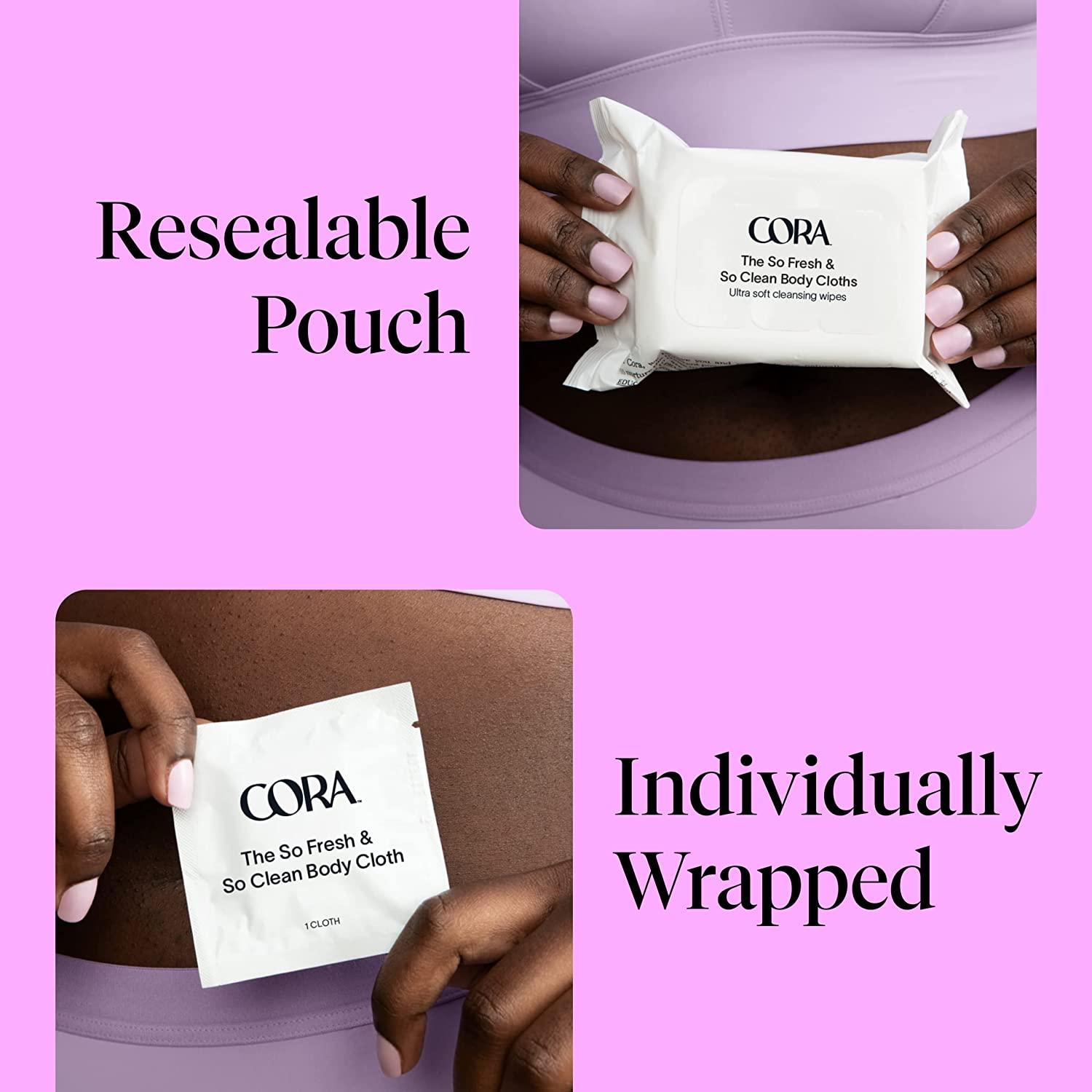 Cora Unscented Body Cloths | Cleansing Wipes for Intimate Areas ...