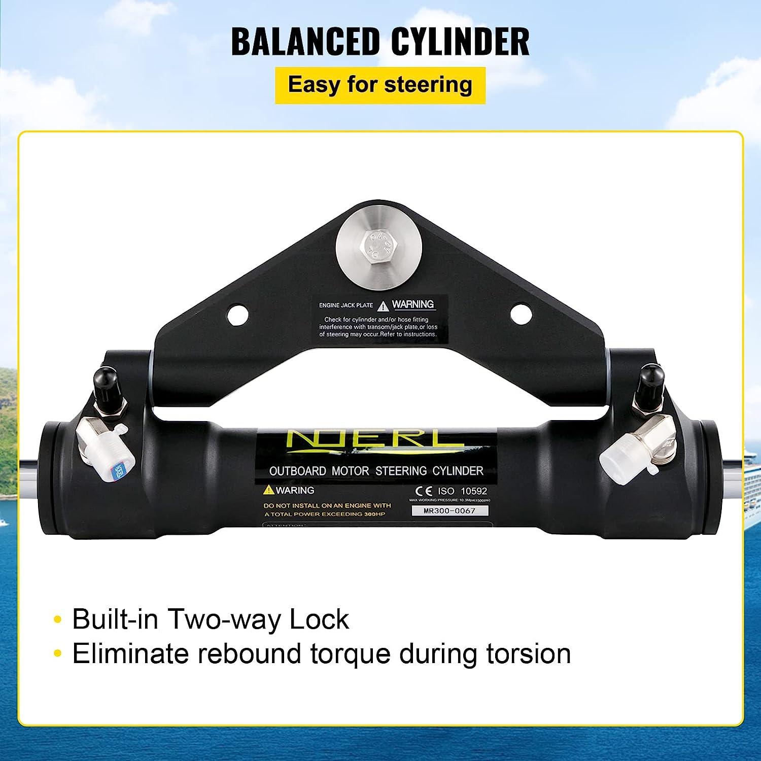 VEVOR 300HP Outboard Hydraulic Steering Cylinder HC5358-3 & HC5345-3 ...