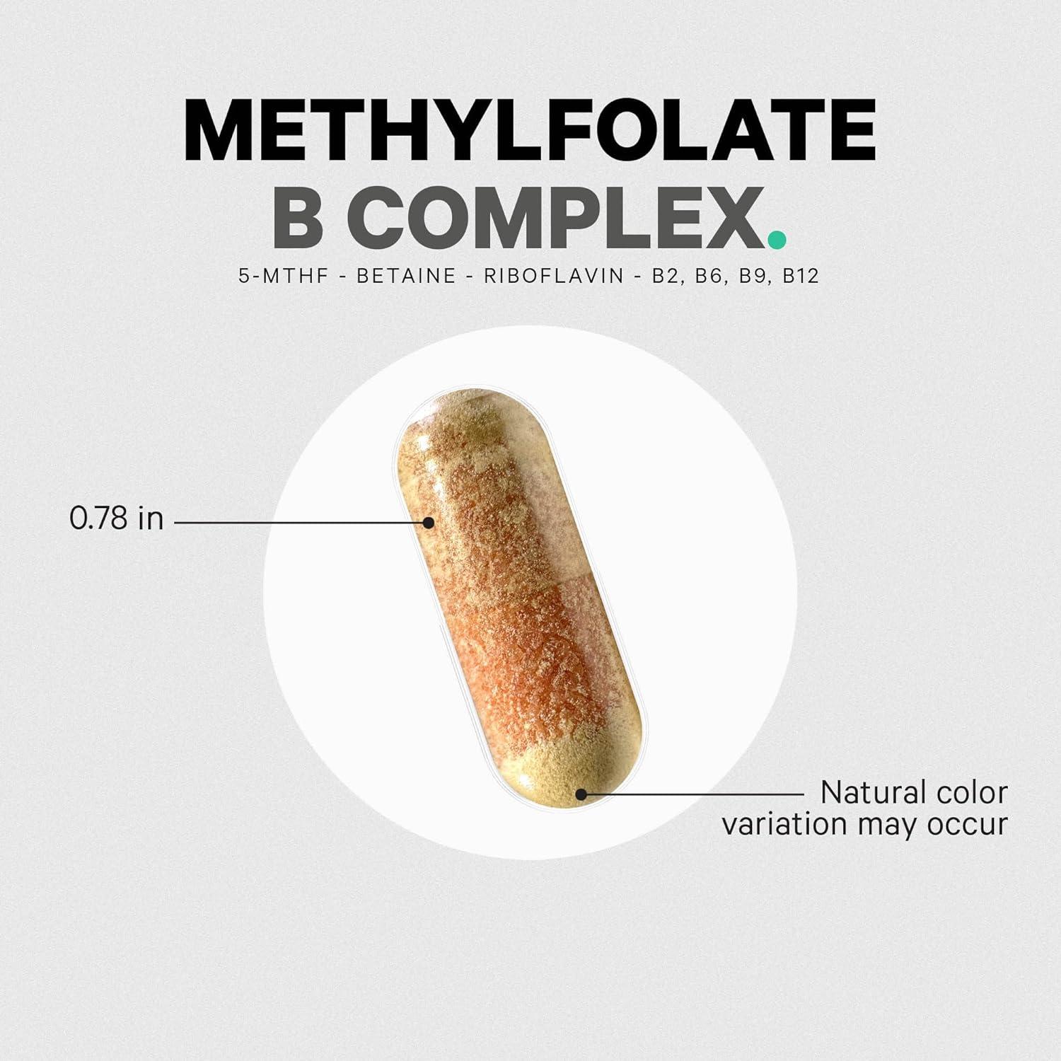 Codeage Methylfolate B Complex Supplements - Methylated Vitamin B12 & B6 - 2 Months Supply - 120 ...