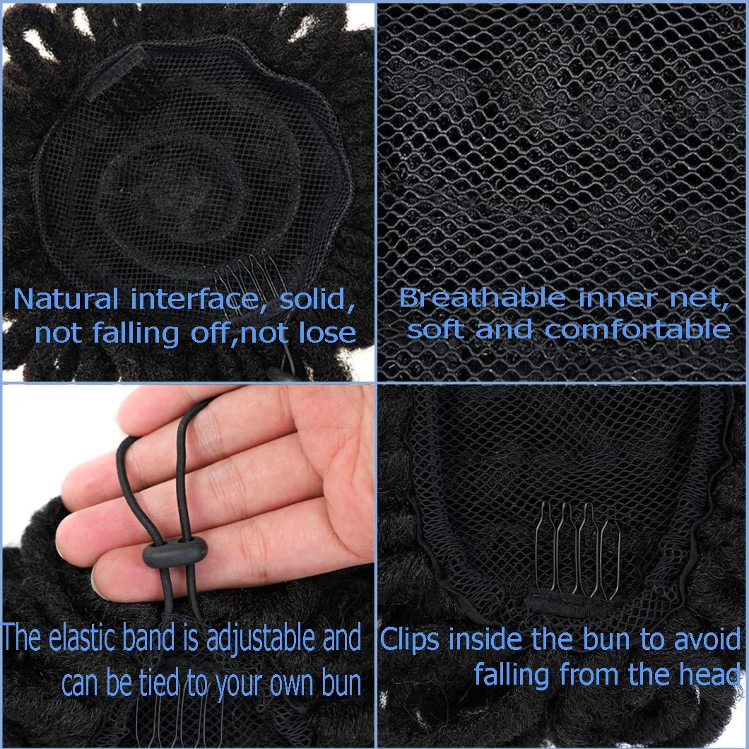 Liliyab Loc Bun Dreadlock Afro High Puff Drawstring Ponytail for Black ...