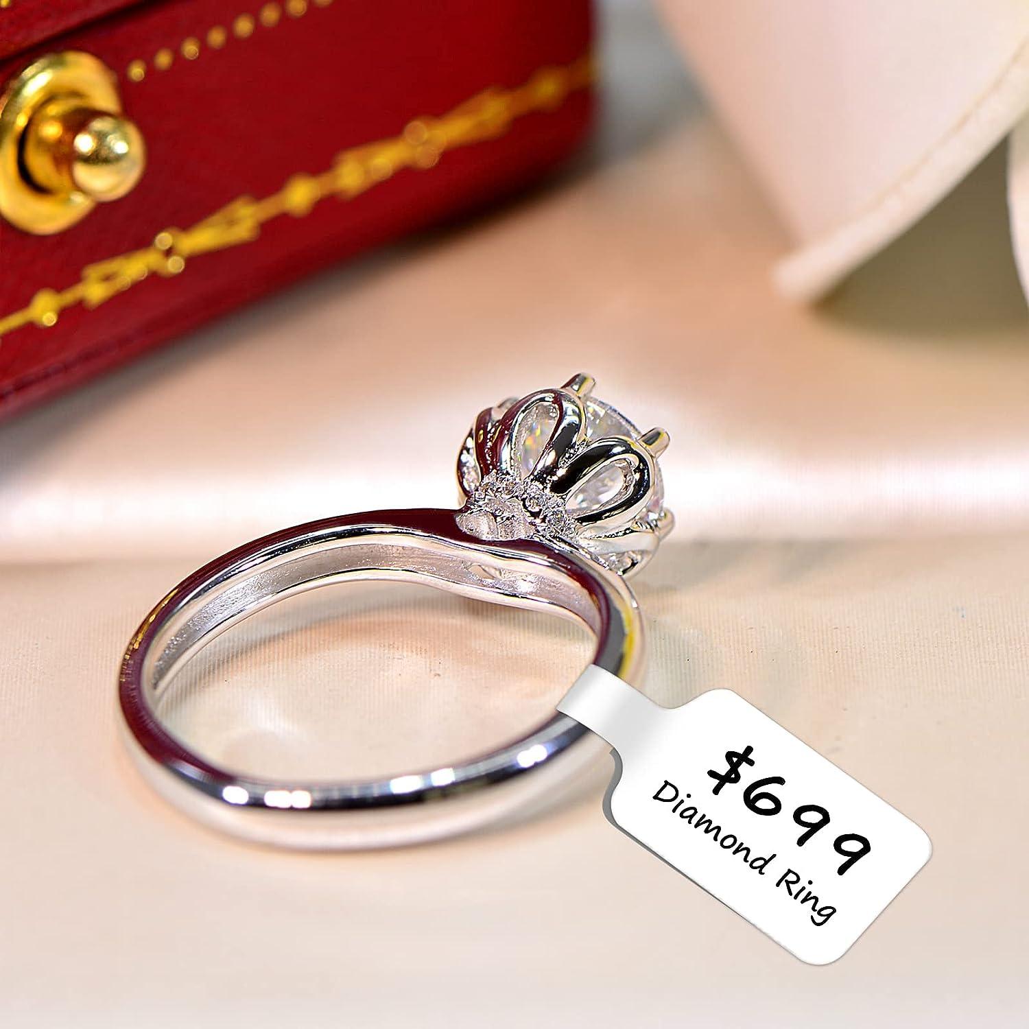 500 Pcs Jewelry Tags Roll for Necklace Earring Price Identify Labelchoice Rectangle Shape Self ...