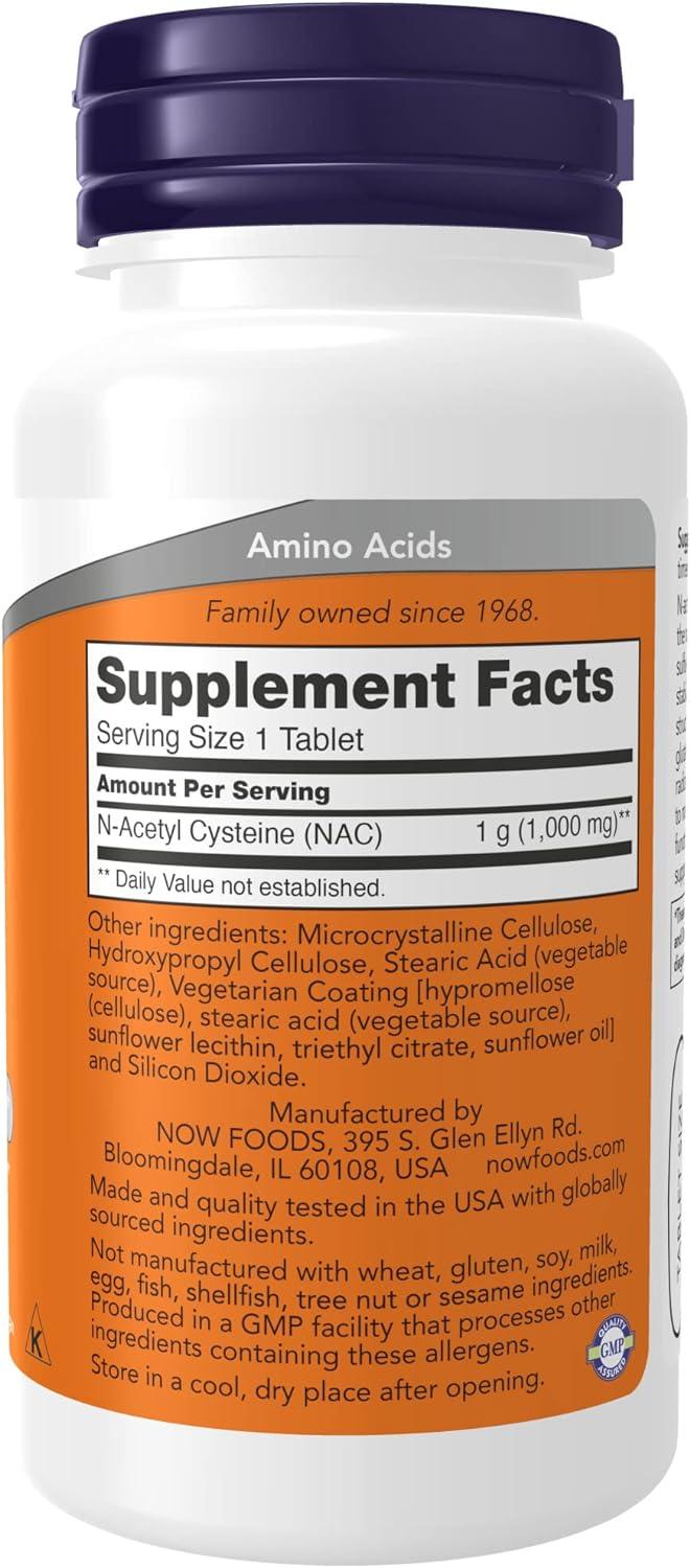 NOW Supplements NAC (N-Acetyl-Cysteine) 1 000 mg Free Radical ...