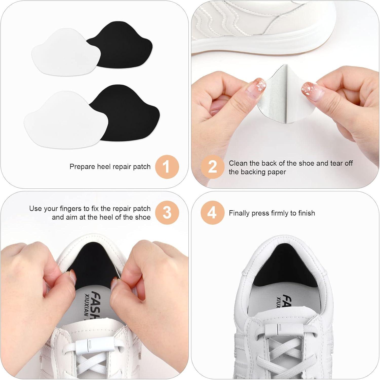 Microfiber Heel Repair Patch Set - 8 Pairs, Self-Adhesive, for Shoes ...