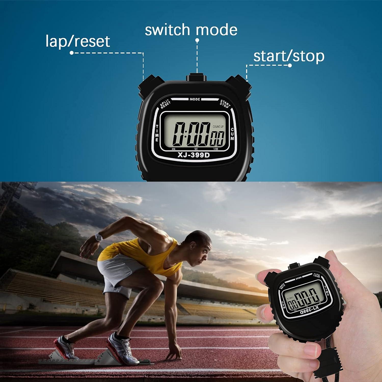 Sports Stopwatch Set - Digital Timers with Countdown Alarm, Large ...