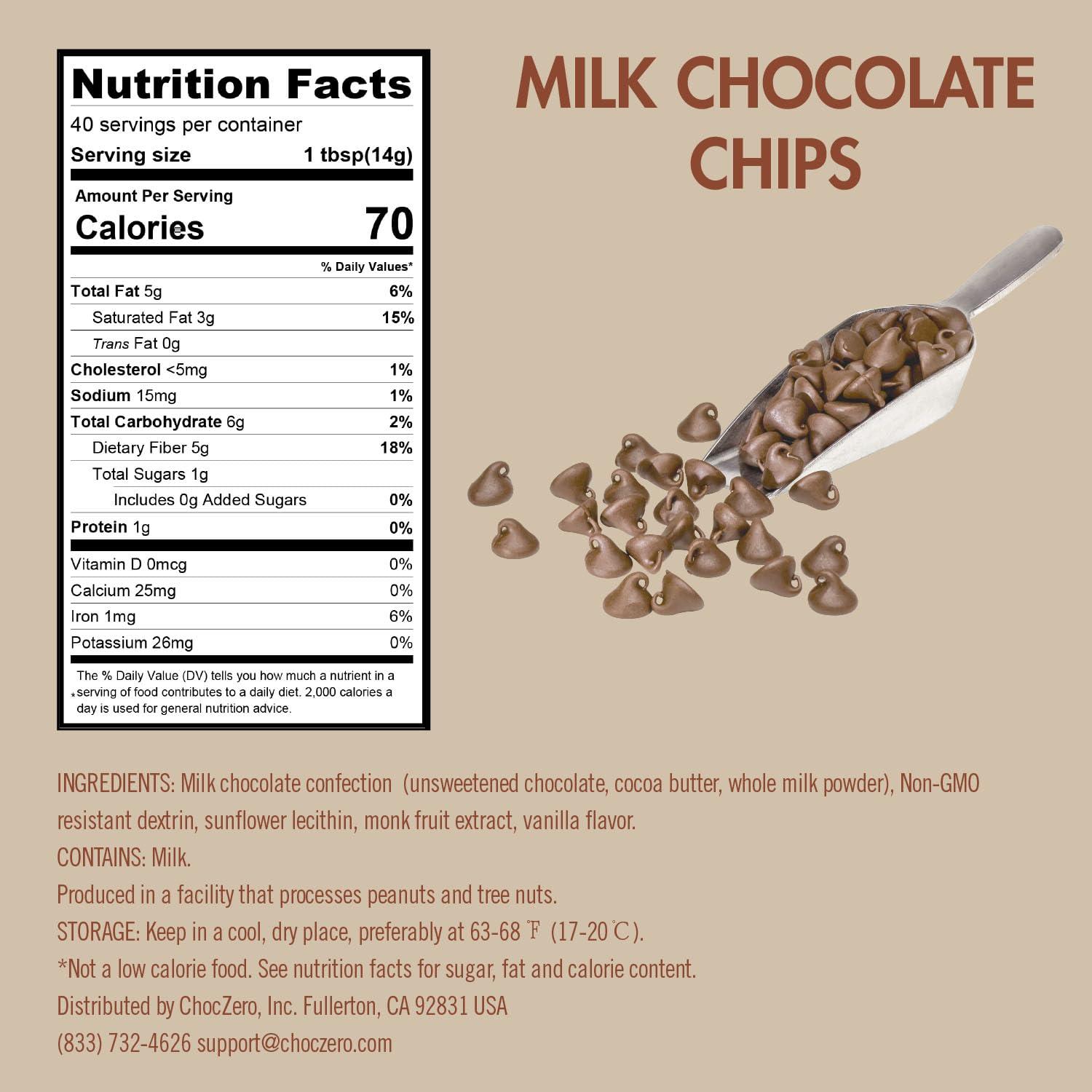 ChocZero Baking Chips - Milk Chocolate - 20 Ounce (Pack of 1) | Buy Now ...