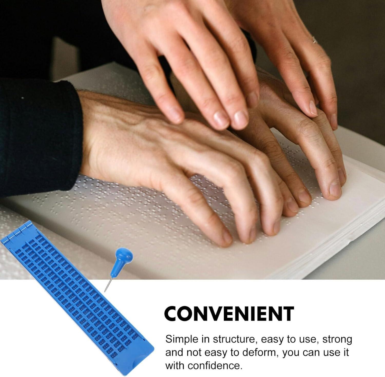 Baluue 4 Lines 28 Cell Braille Slate and Stylus Braille Writing Slate ...