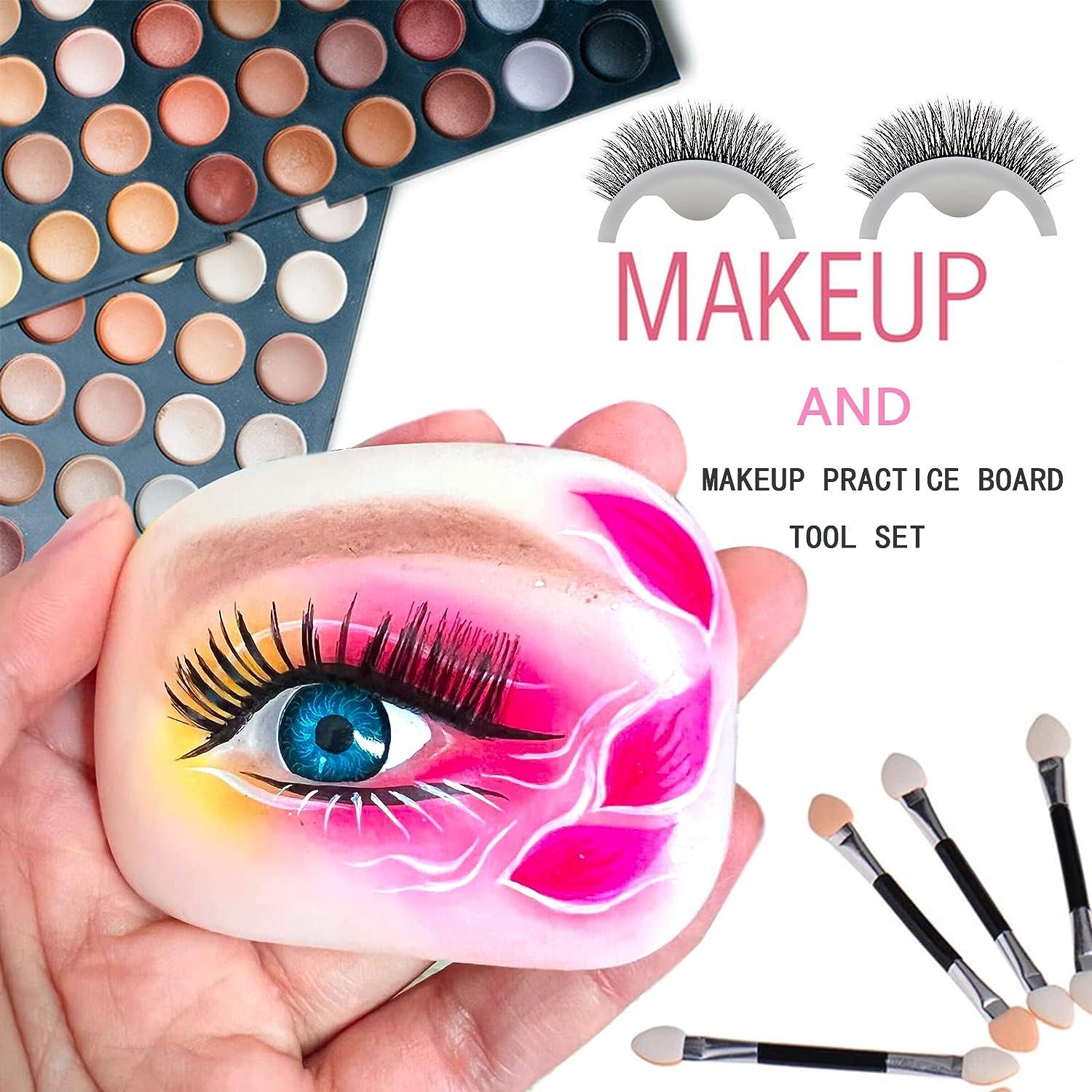 5d Makeup Practice Board with Self-Adhesive Eyelashes & Eyeshadow ...